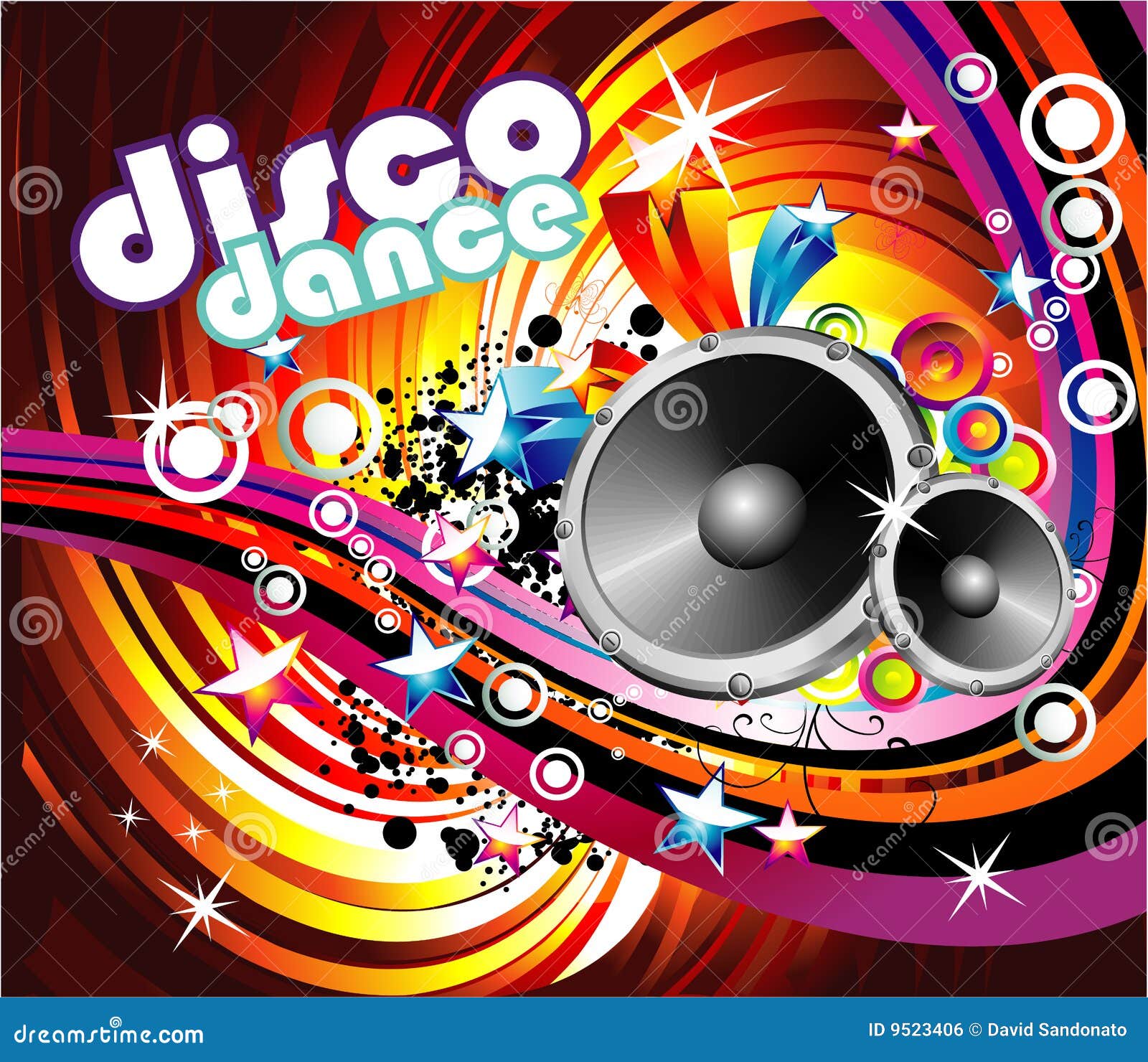 Disco Dance Background Vector Illustration | CartoonDealer.com #9523406