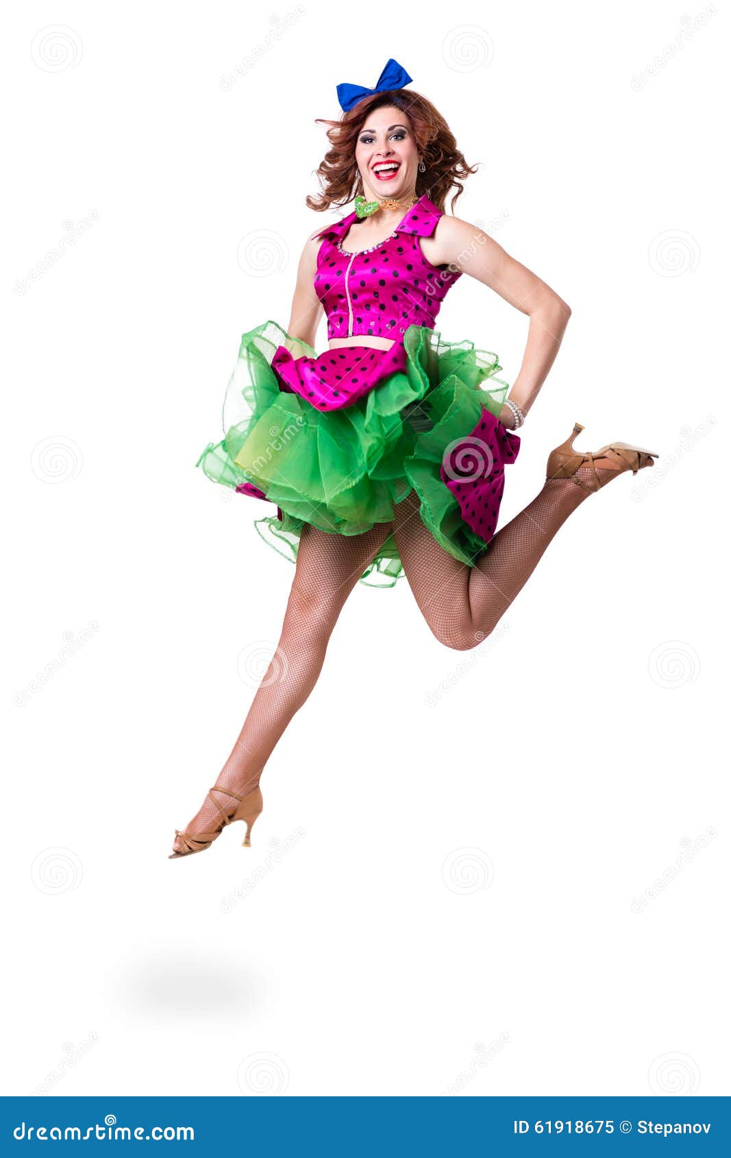 Disco Dancer Jumping Against Isolated White Stock Image - Image of cool ...