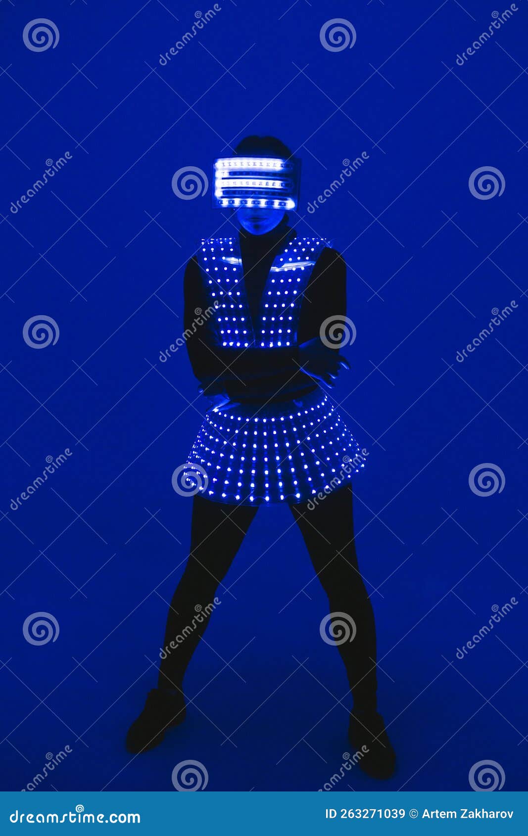 Disco Dancer Moves in UV Suit. Stock Image - Image of abstract, body ...