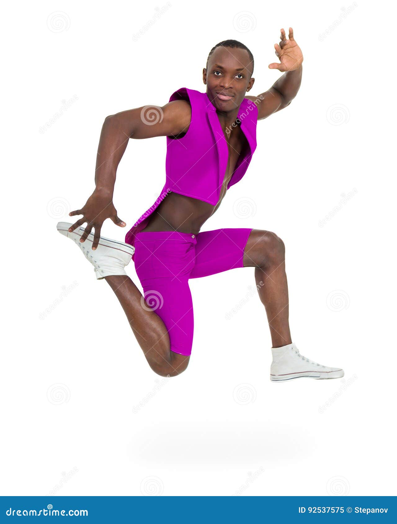 Disco Dancer Showing Some Movements Against Isolated White Stock Image ...