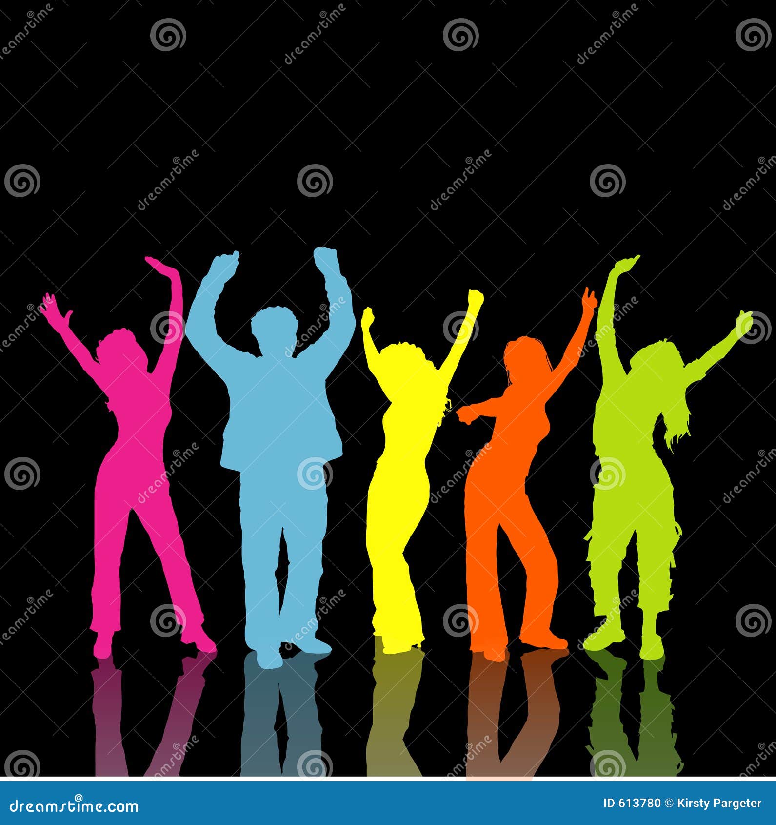 Disco dancers stock vector. Illustration of digital, vector - 613780