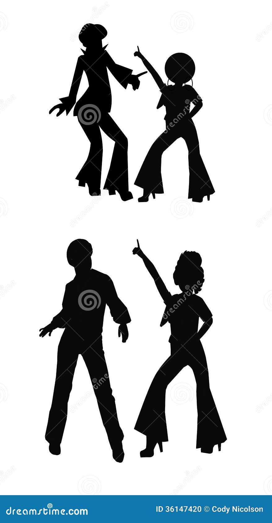 Disco Dancing Silhouette