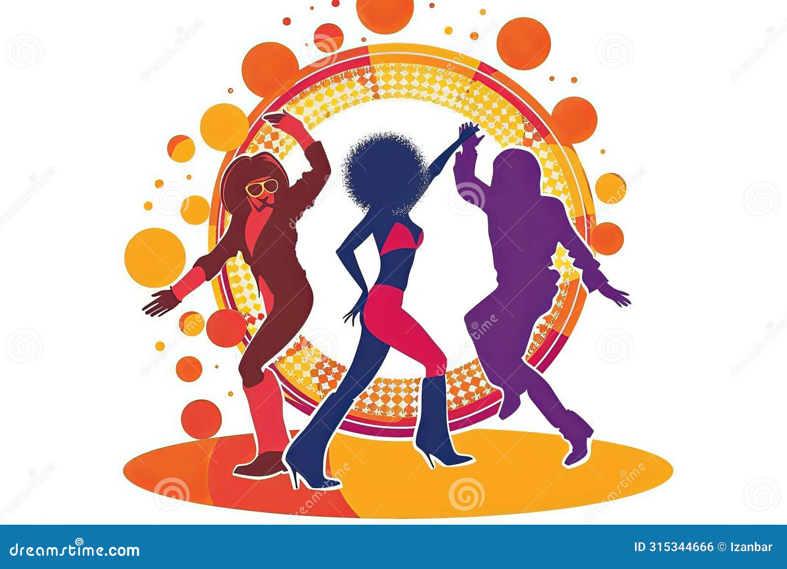 Disco Dancer of the 70s Seventies Music Vector Illustration Generative ...