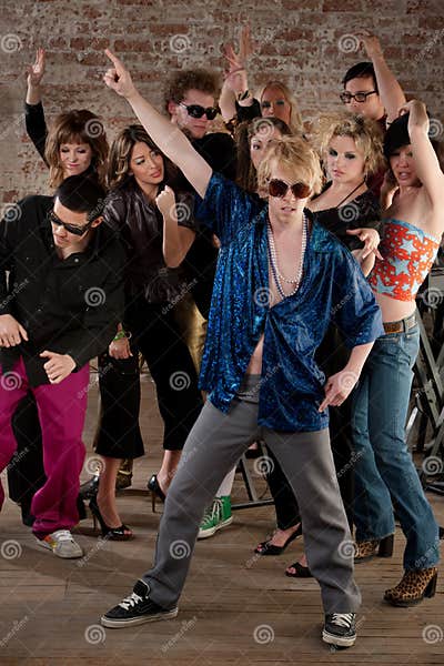 Disco dancing pose stock image. Image of disco, blue - 14582347