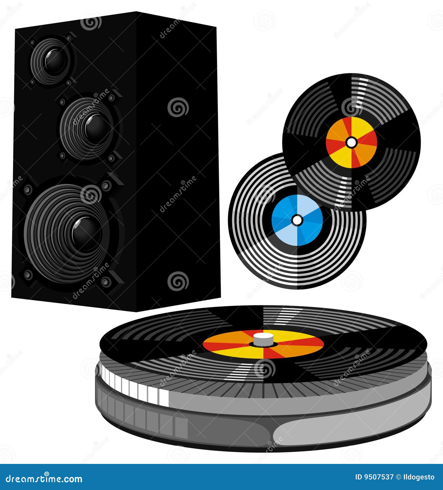 Disco equipment stock vector. Illustration of player, club - 9507537