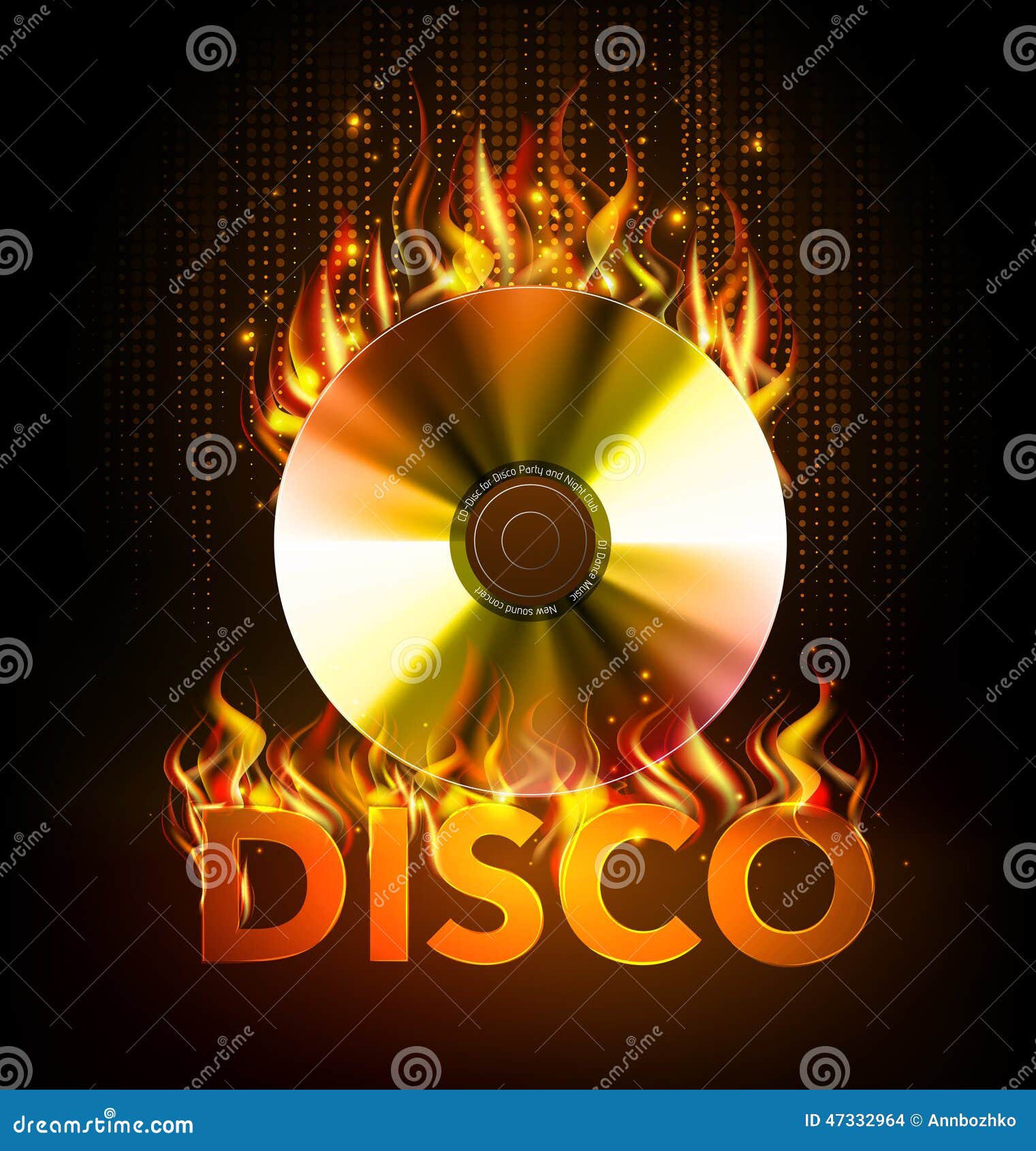 Disco Fire Background. Disck Stock Vector - Illustration of disck ...