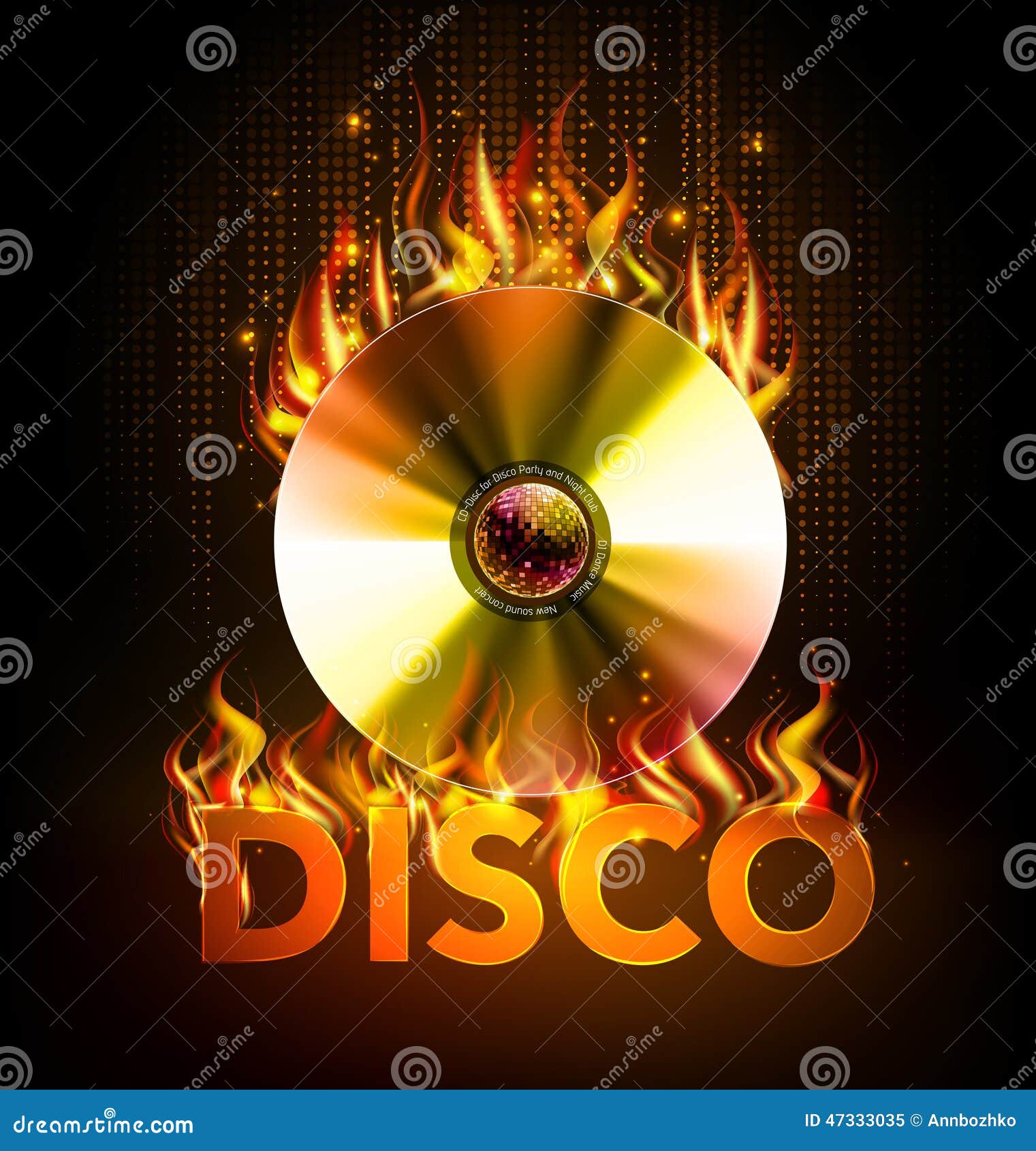 Disco Fire Background. Disck Stock Vector - Illustration of brochure ...