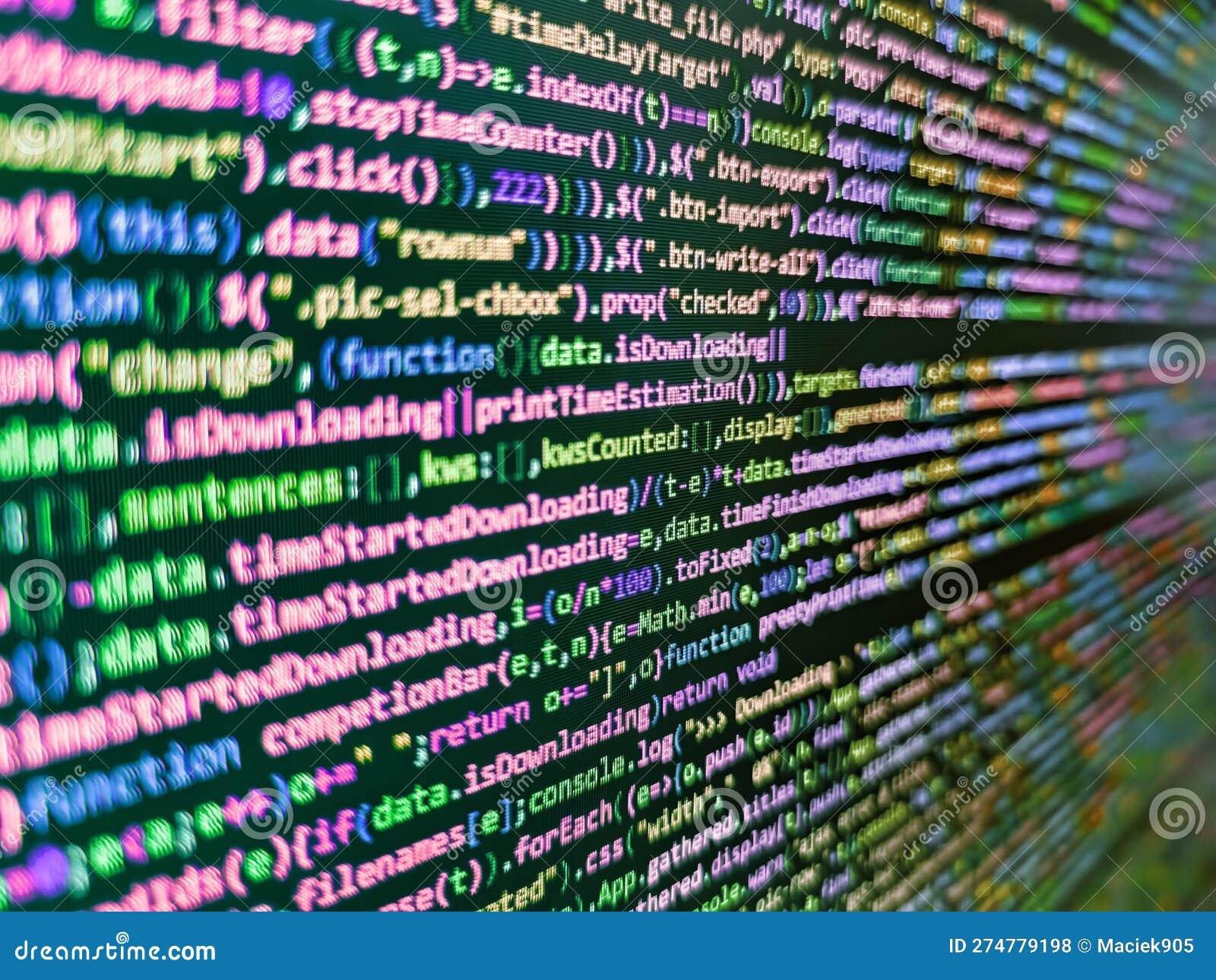 Disco Floor Holographic Abstract Background Finance Data Concept Coding Script Text On Screen