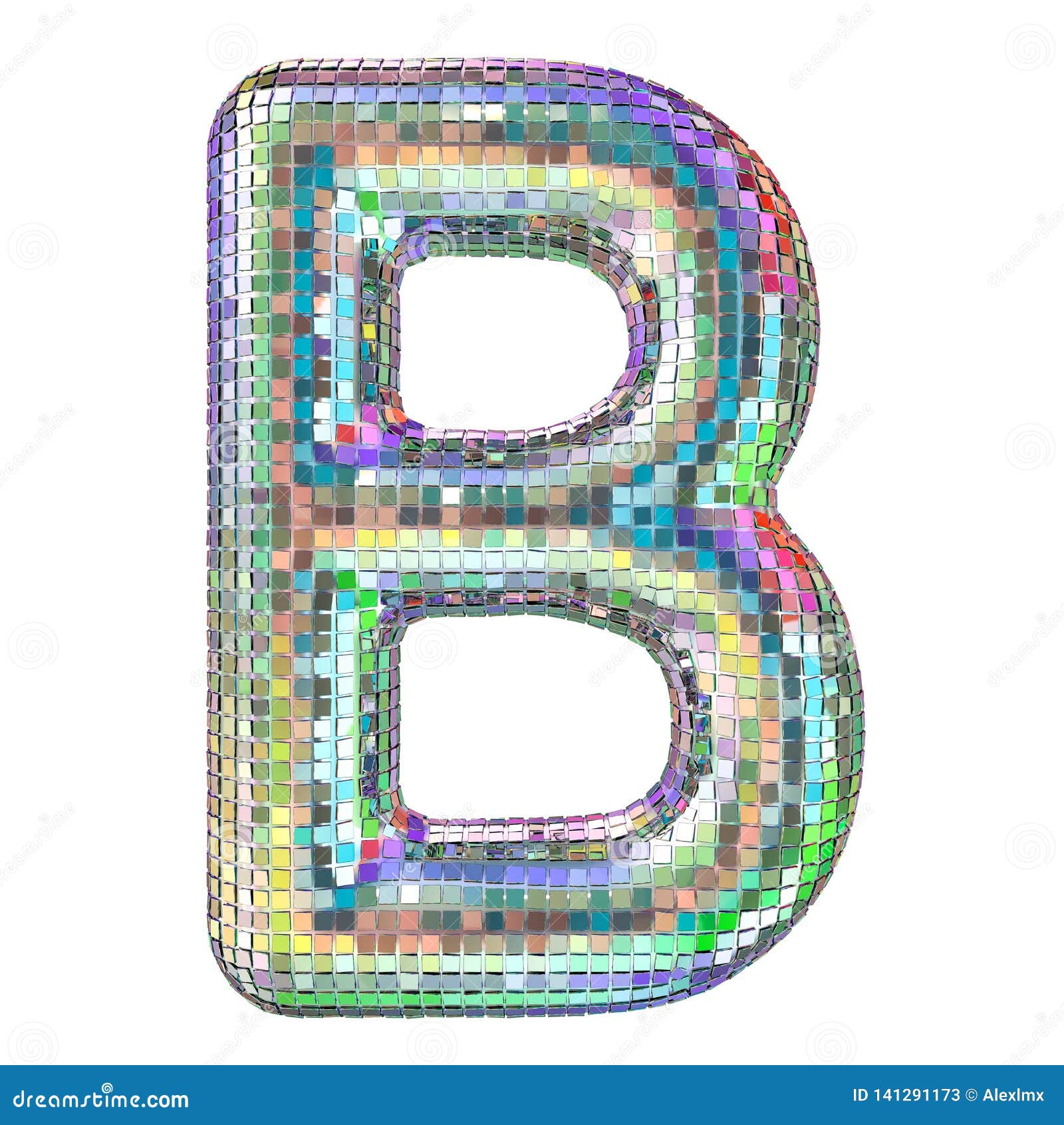 Disco Font, Number 8 From Glitter Mirror Facets. 3D Rendering Royalty ...