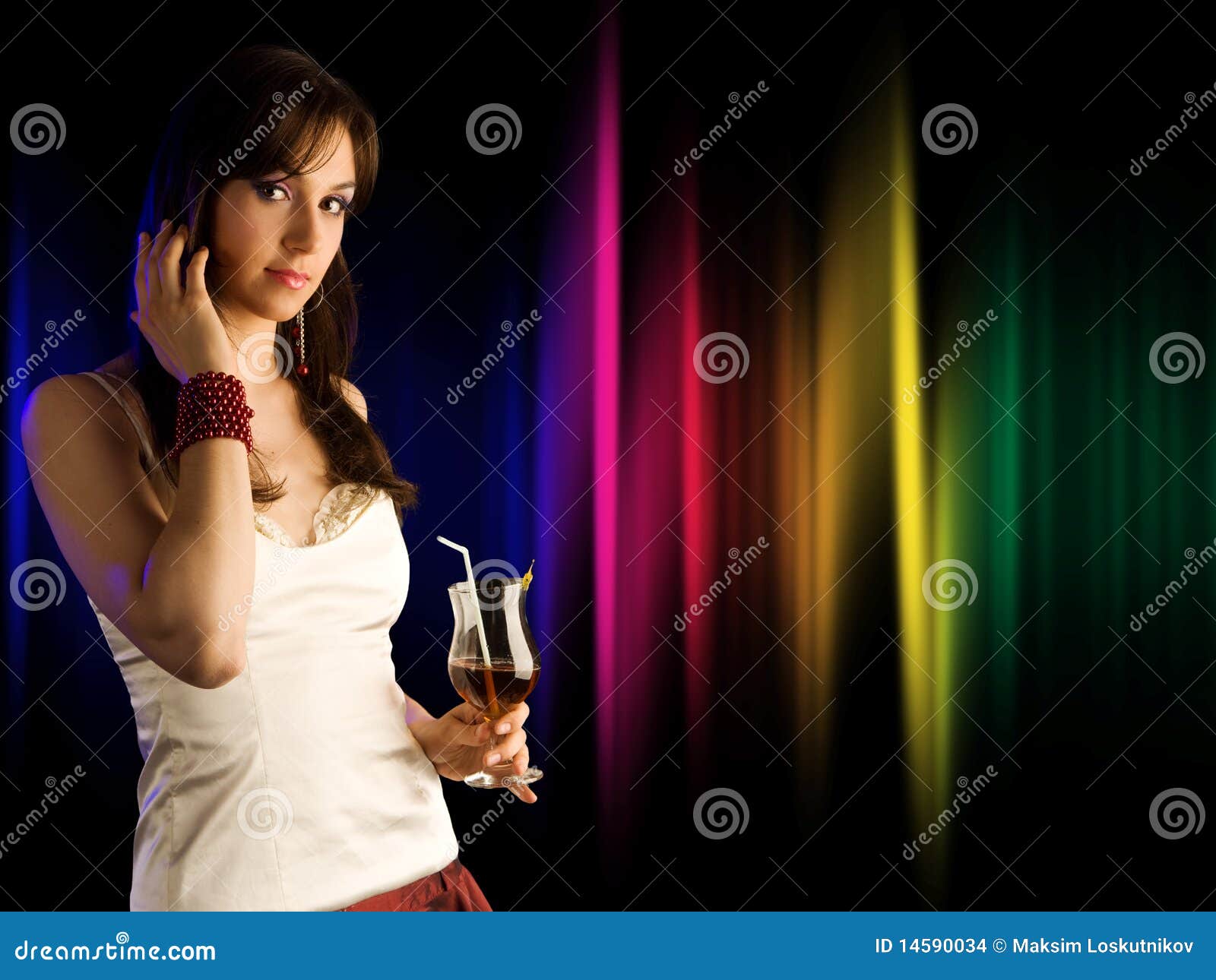 Disco girl stock photo. Image of drink, night, club, attractive - 14590034