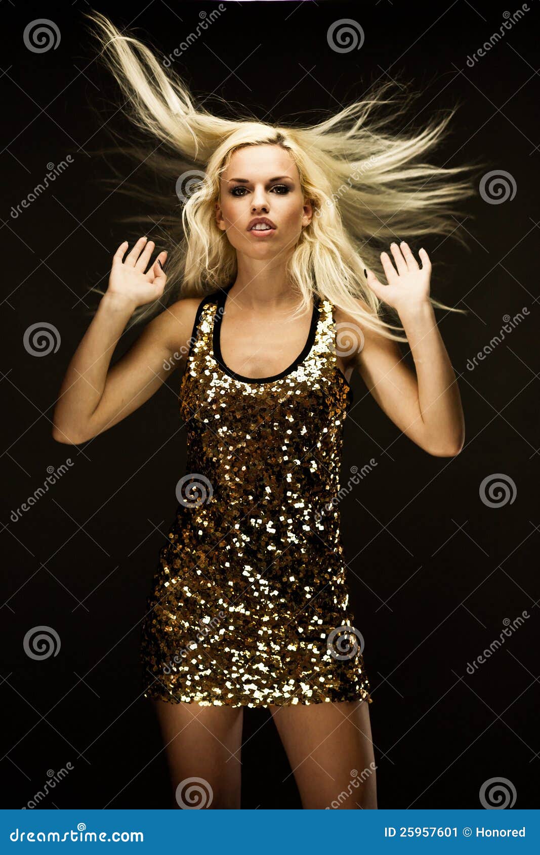 Disco girl stock image. Image of youthful, motion, dress - 25957601