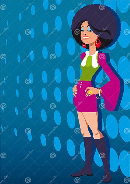 Disco Girl stock vector. Illustration of cool, vector - 2638239