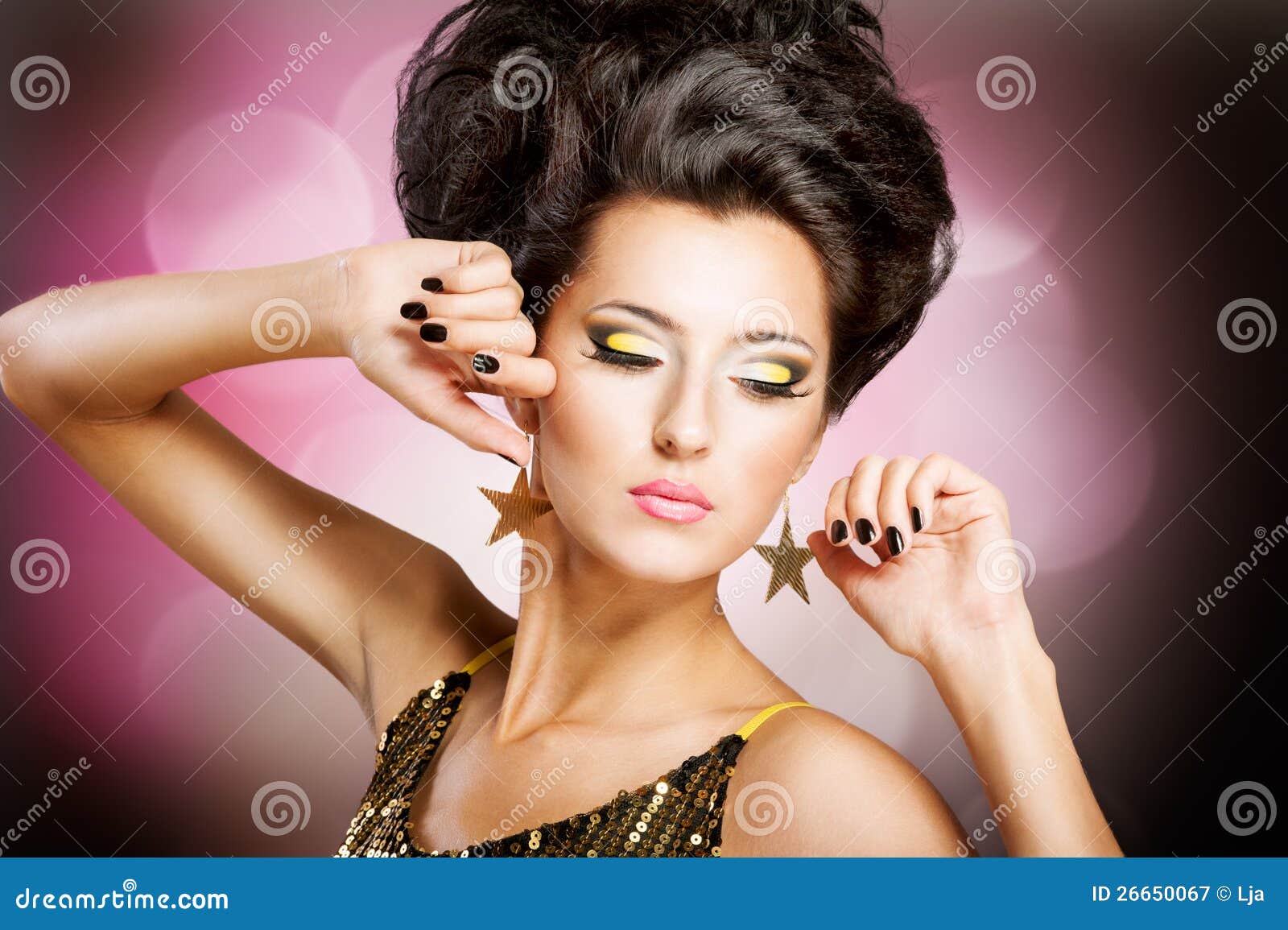 Disco girl stock image. Image of face, attractive, dark - 26650067