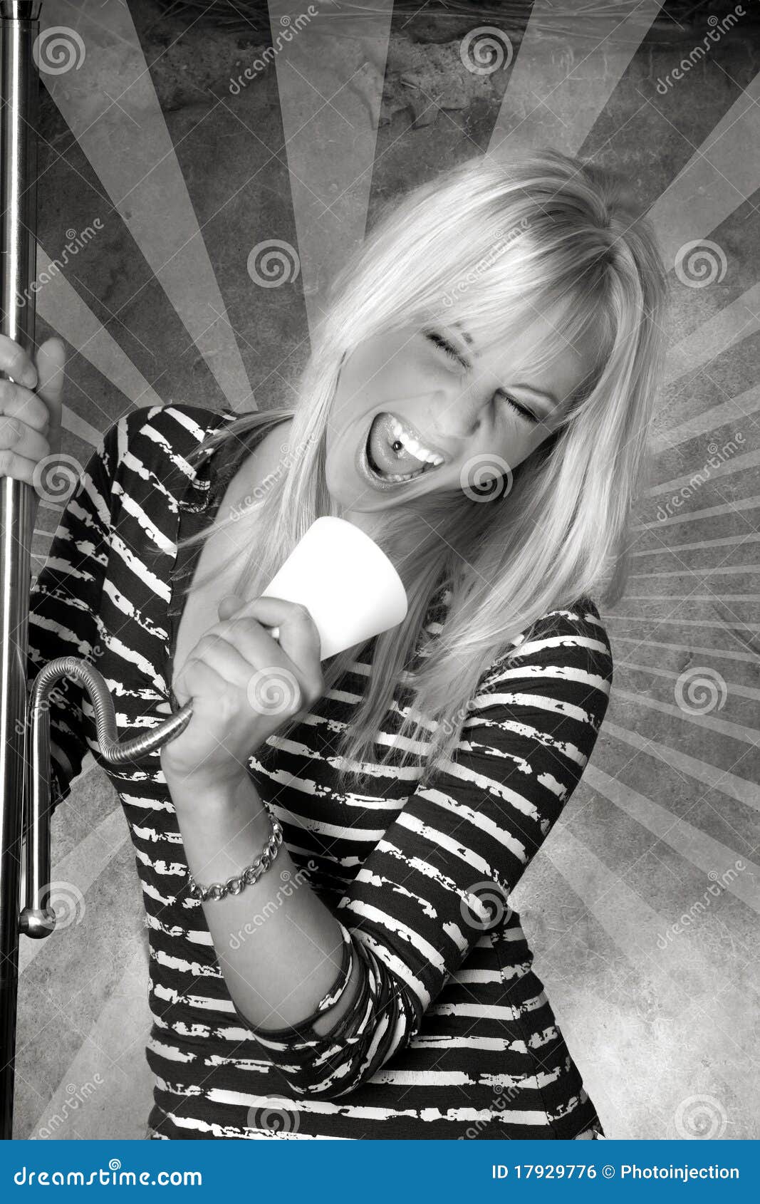 Disco Girl Crying and Singing Stock Photo - Image of fete, cute: 17929776