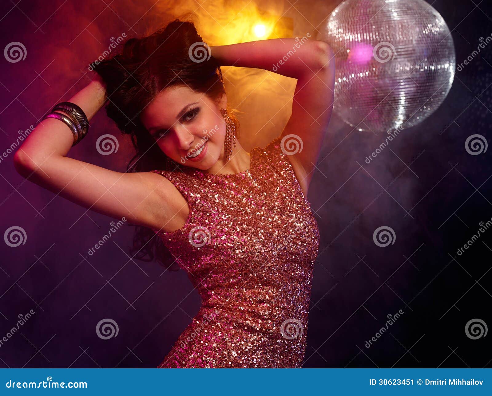 Disco girl stock image. Image of ball, movement, dynamic - 30623451