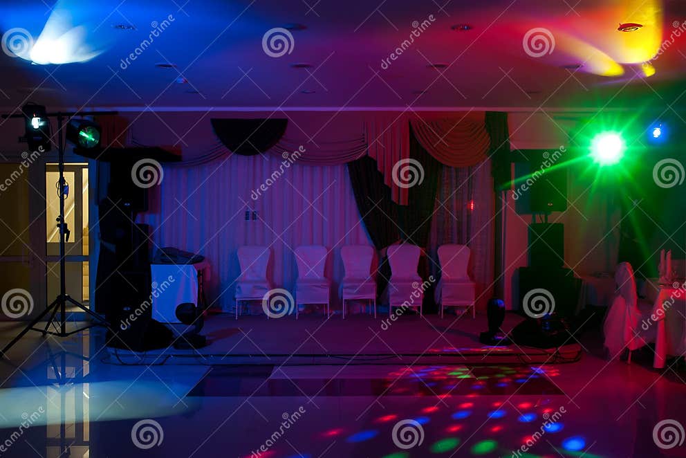 Disco in hall stock image. Image of dish, area, chairs - 21347883