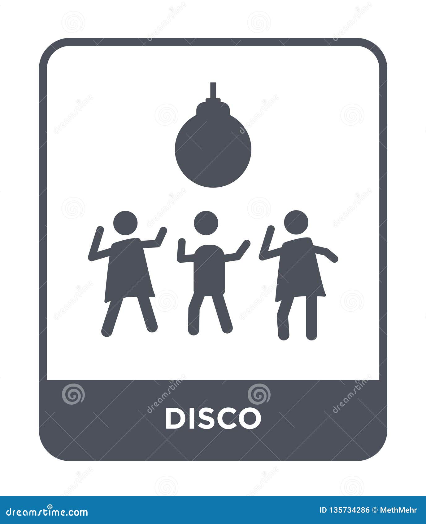 Disco Icon in Trendy Design Style. Disco Icon Isolated on White ...