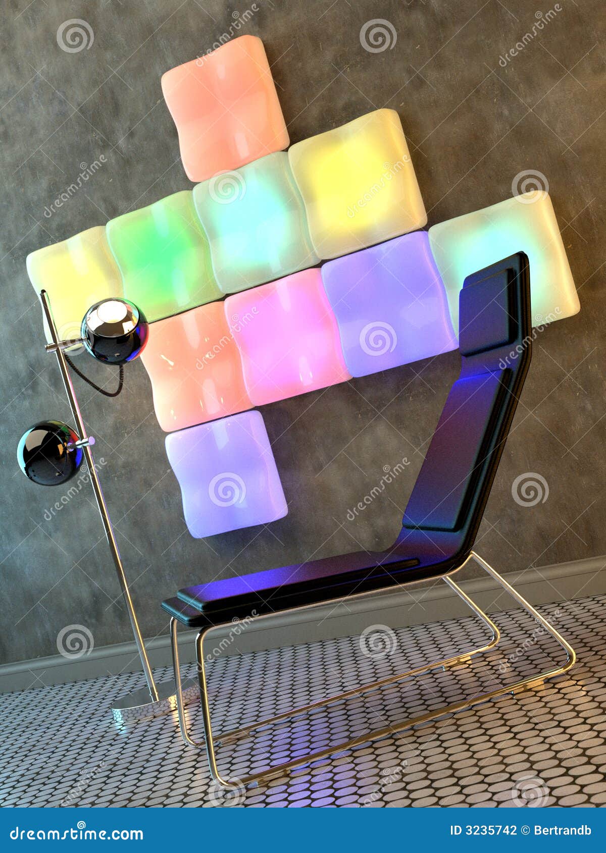 Disco interior with chair stock illustration. Illustration of mosaic ...