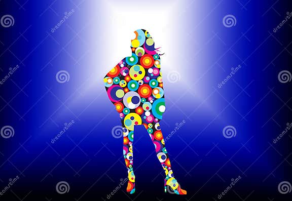 Disco lady stock illustration. Illustration of graceful - 4499622
