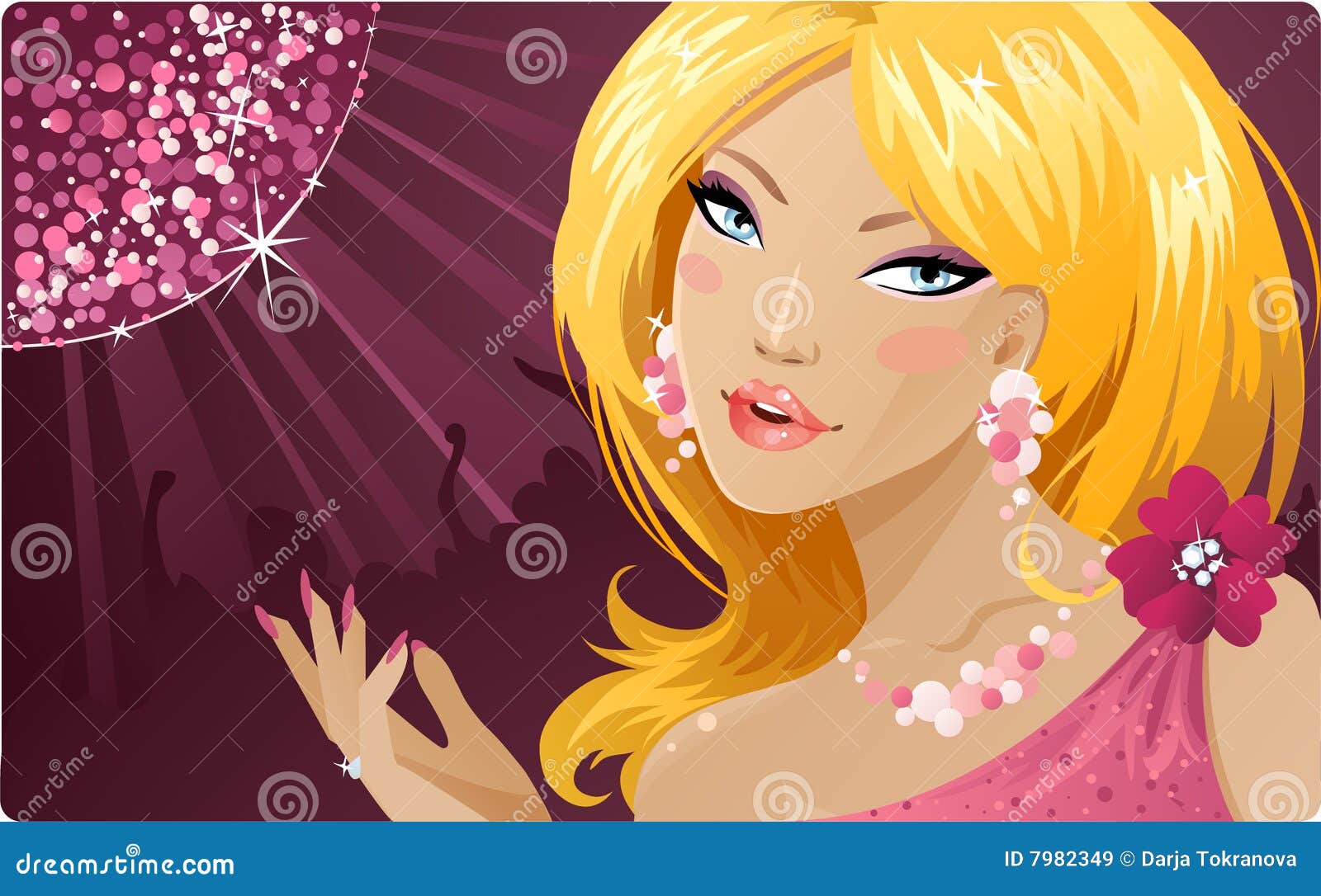 Disco lady stock vector. Illustration of indoors, magenta - 7982349