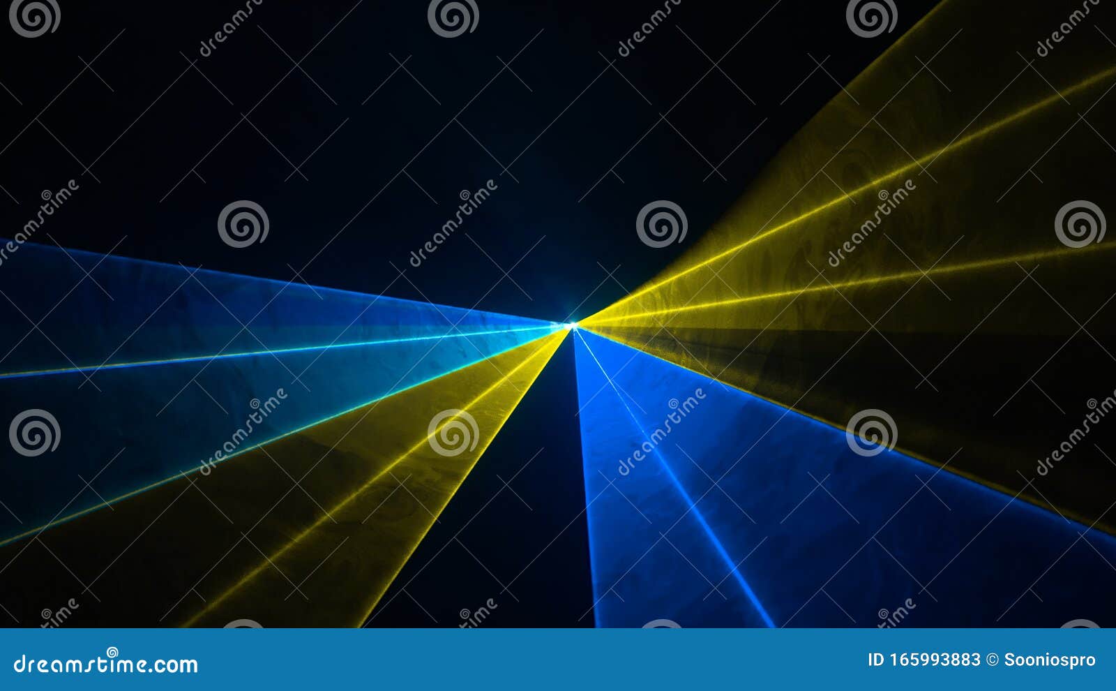 Disco Laser with Blue and Yellow Rays Stock Image - Image of show ...