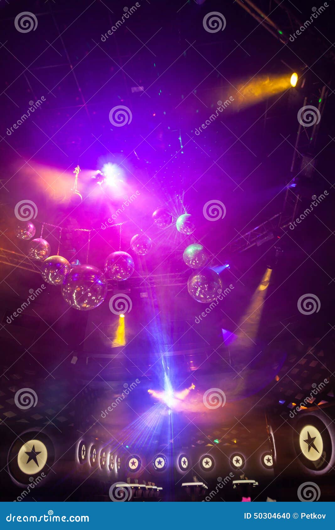 Disco Light Show, Stage Lights Stock Photo - Image of lamp, blur: 50304640