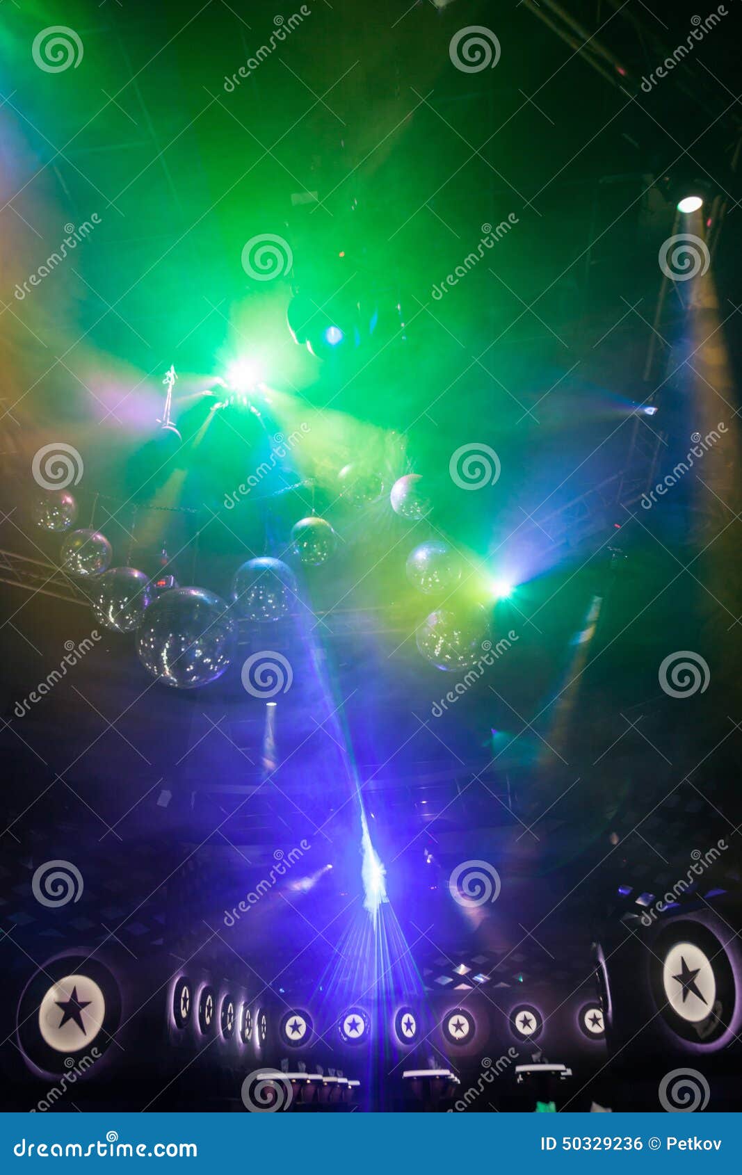 Disco Light Show, Stage Lights Stock Photo - Image of decoration, color ...