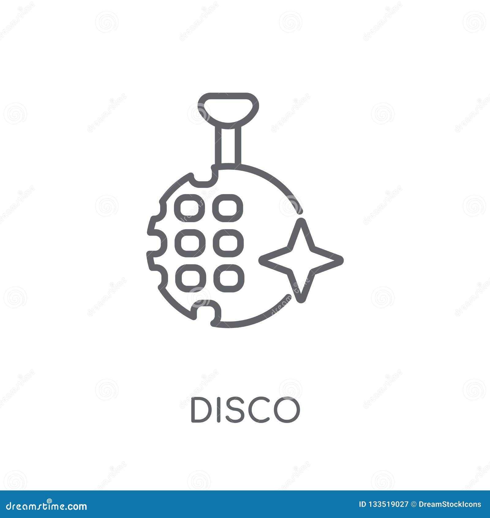 Disco Linear Icon. Modern Outline Disco Logo Concept on White Ba Stock ...