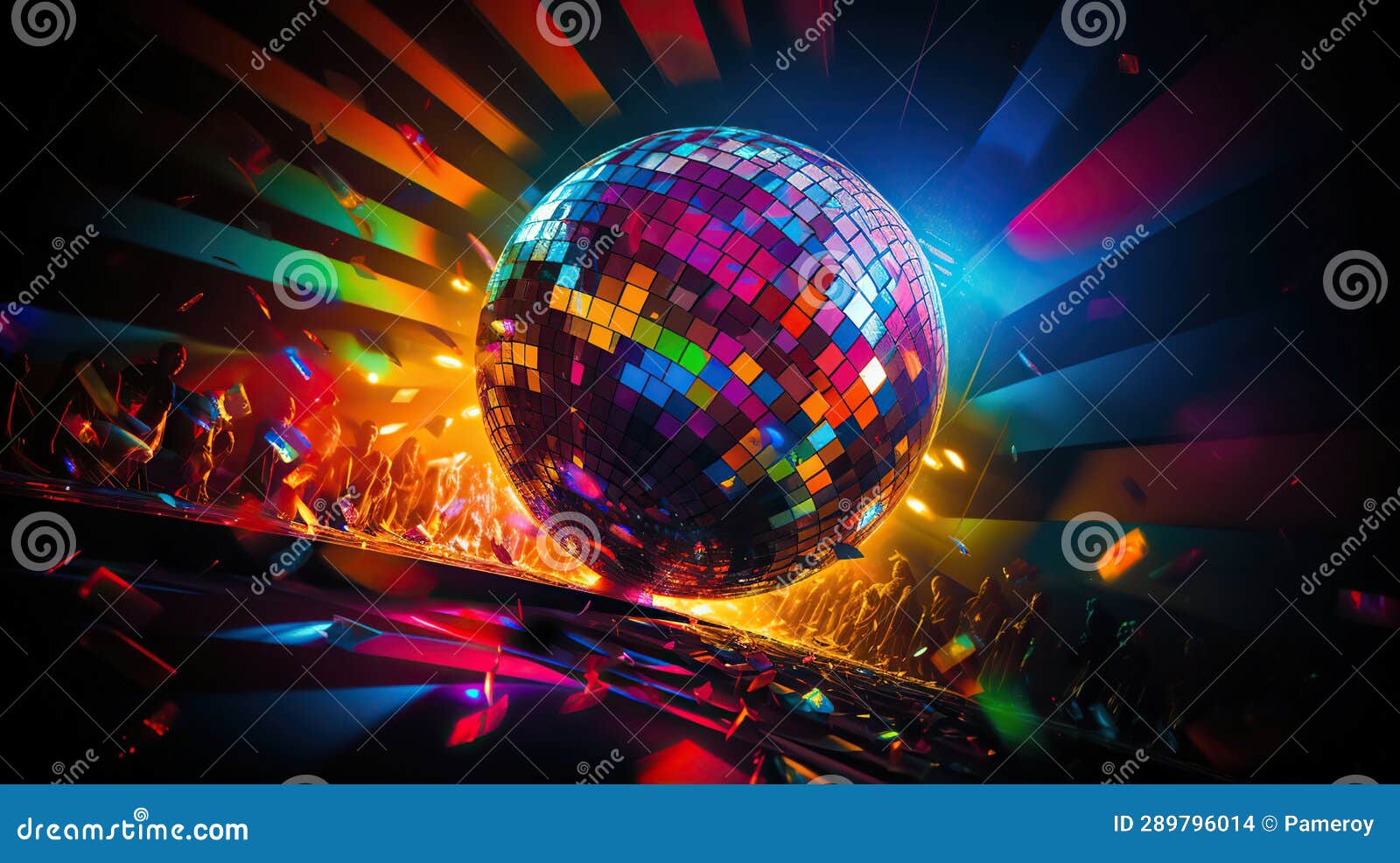 Disco Mirror Ball Struck Nightclub Lasers Exploding into Prismatic ...