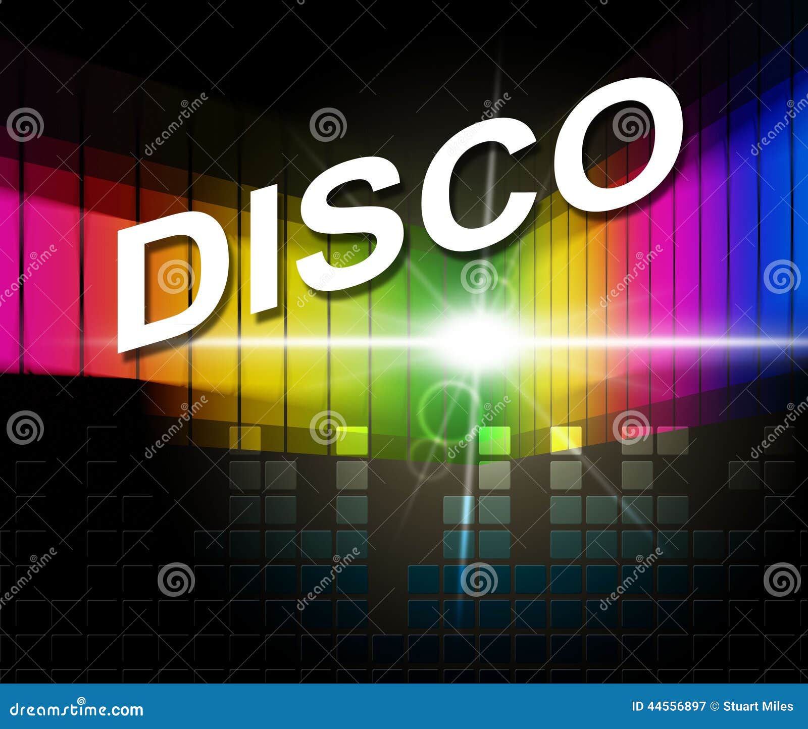 Disco-Musik Stellt Tonspur Und Akustisches Dar Stock Abbildung ...