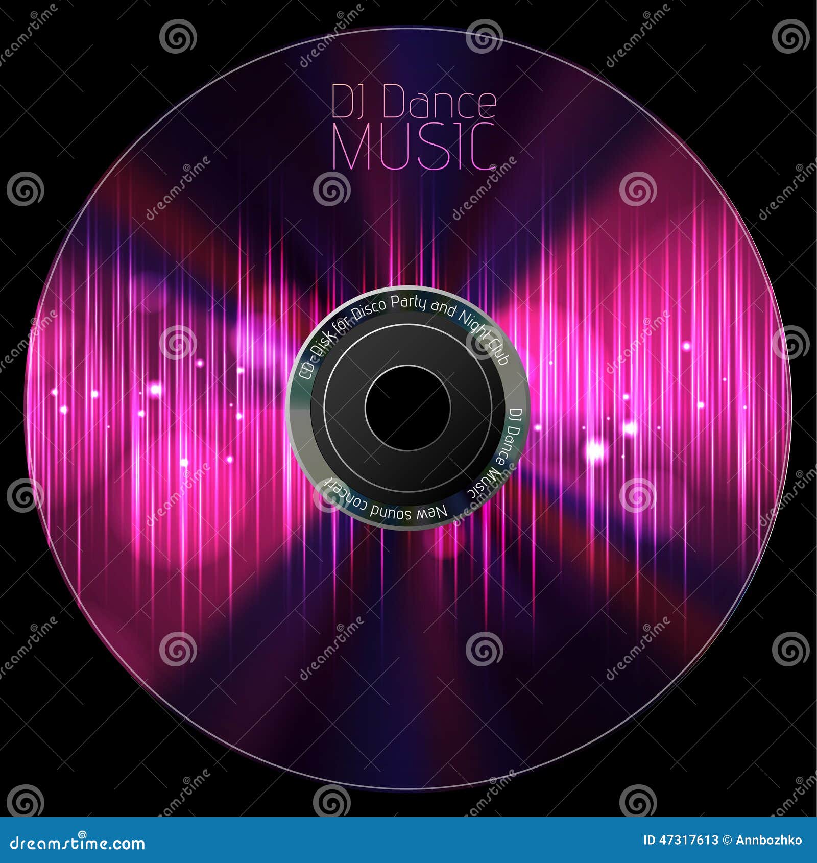 Disco Neon Abstract Background. Record or Disk Stock Vector ...