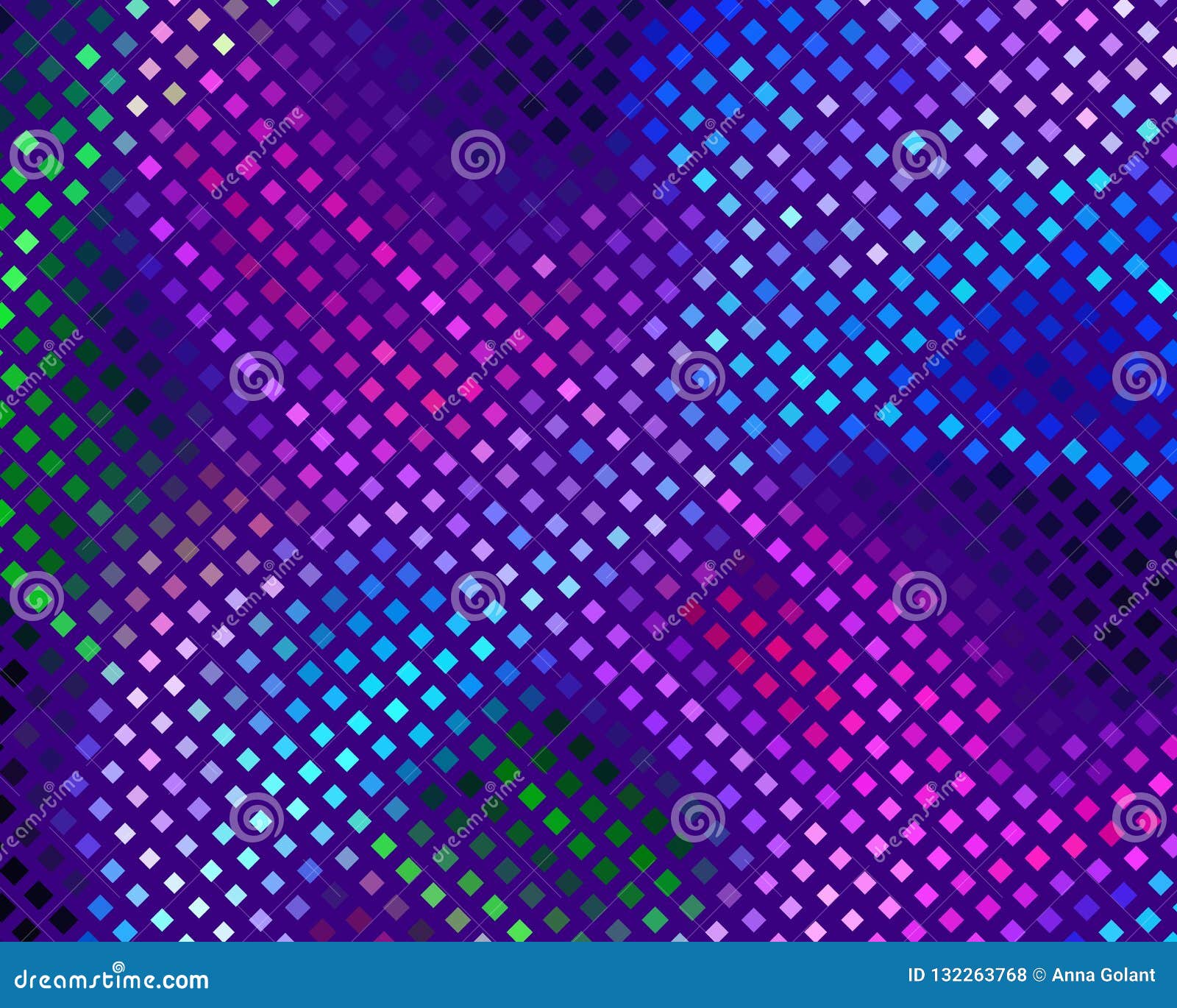 Disco Panel. Bright Dynamic Background with Squares. Geometrical Figure ...