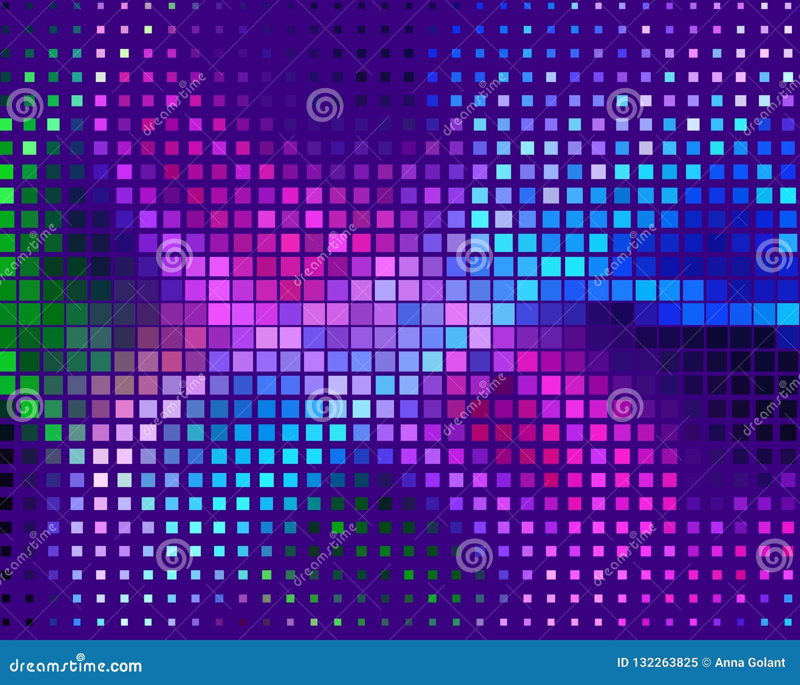 Disco Panel. Bright Dynamic Background with Squares. Geometrical Figure ...
