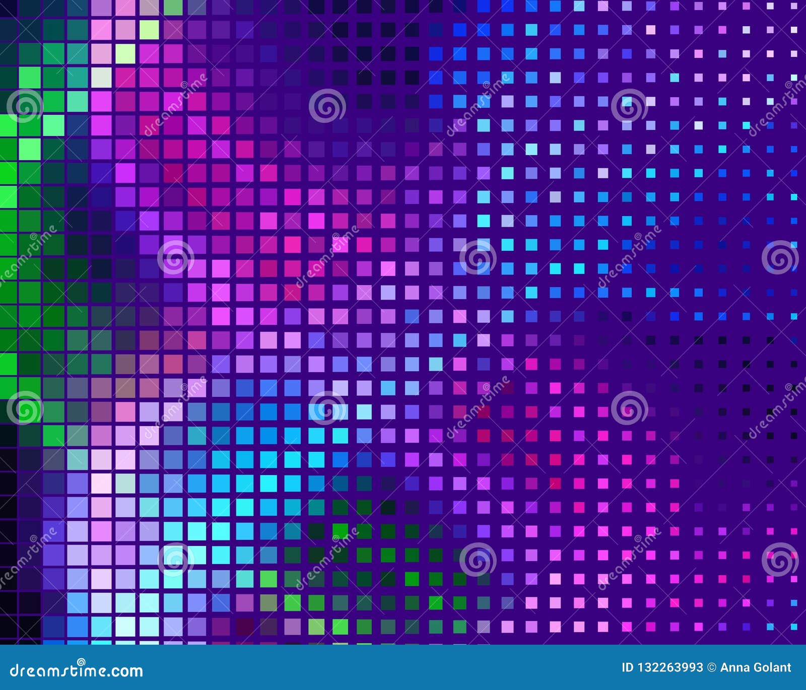 Disco Panel. Bright Dynamic Background with Squares. Geometrical Figure ...