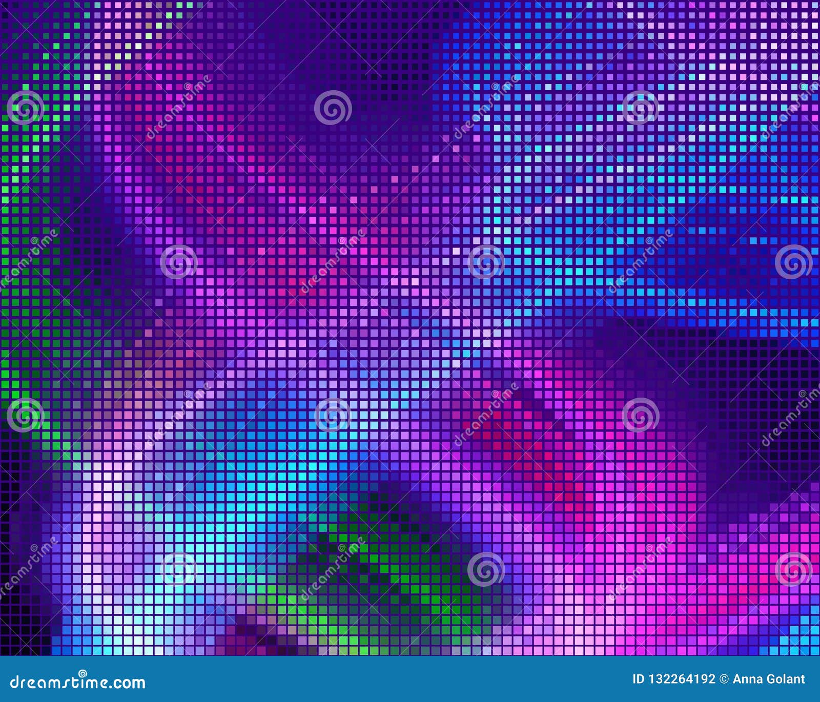 Disco Panel. Bright Dynamic Background with Squares. Geometrical Figure ...