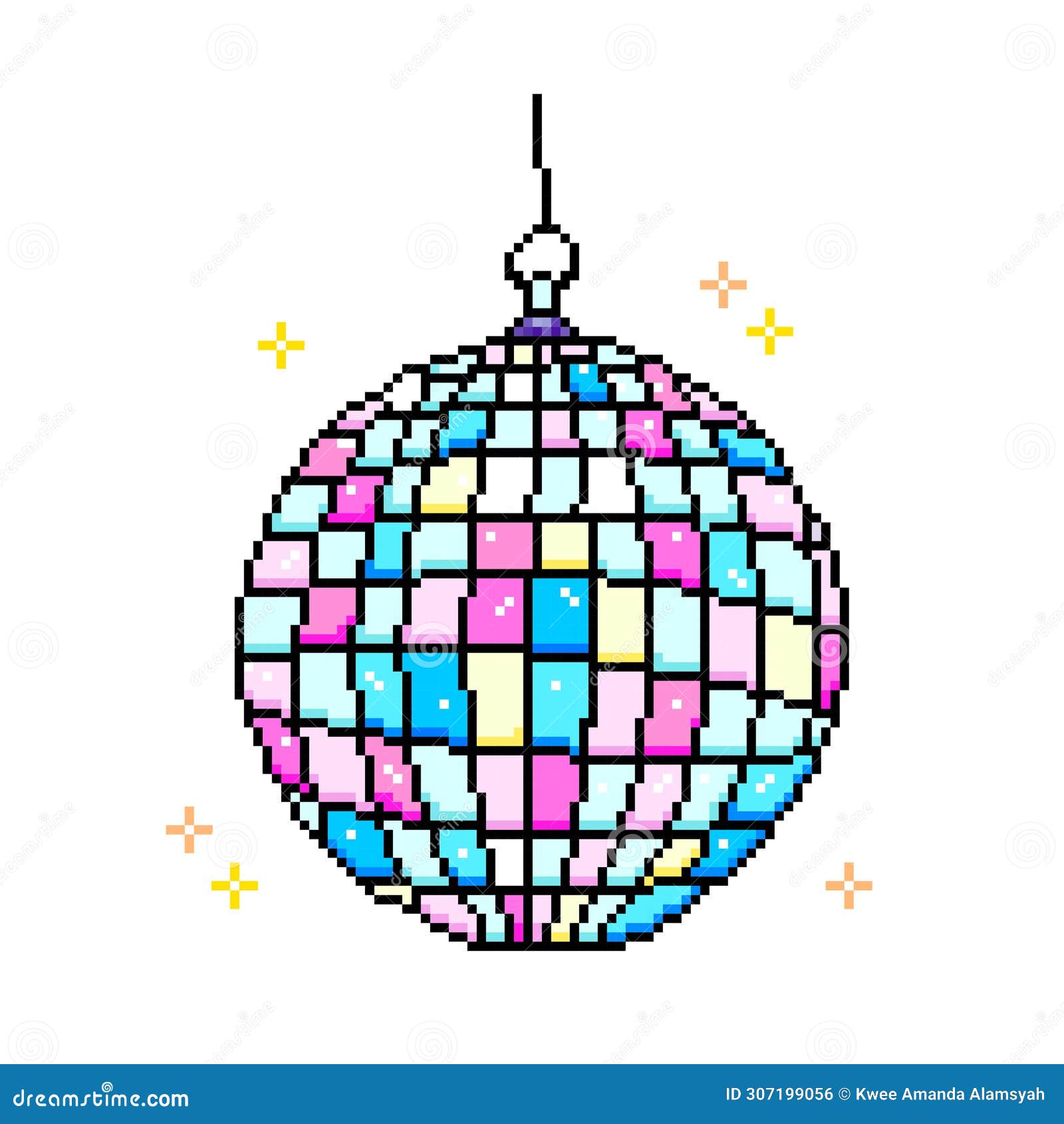 Disco Ball Pixel Art Vector Illustration Stock Vector - Illustration of ...