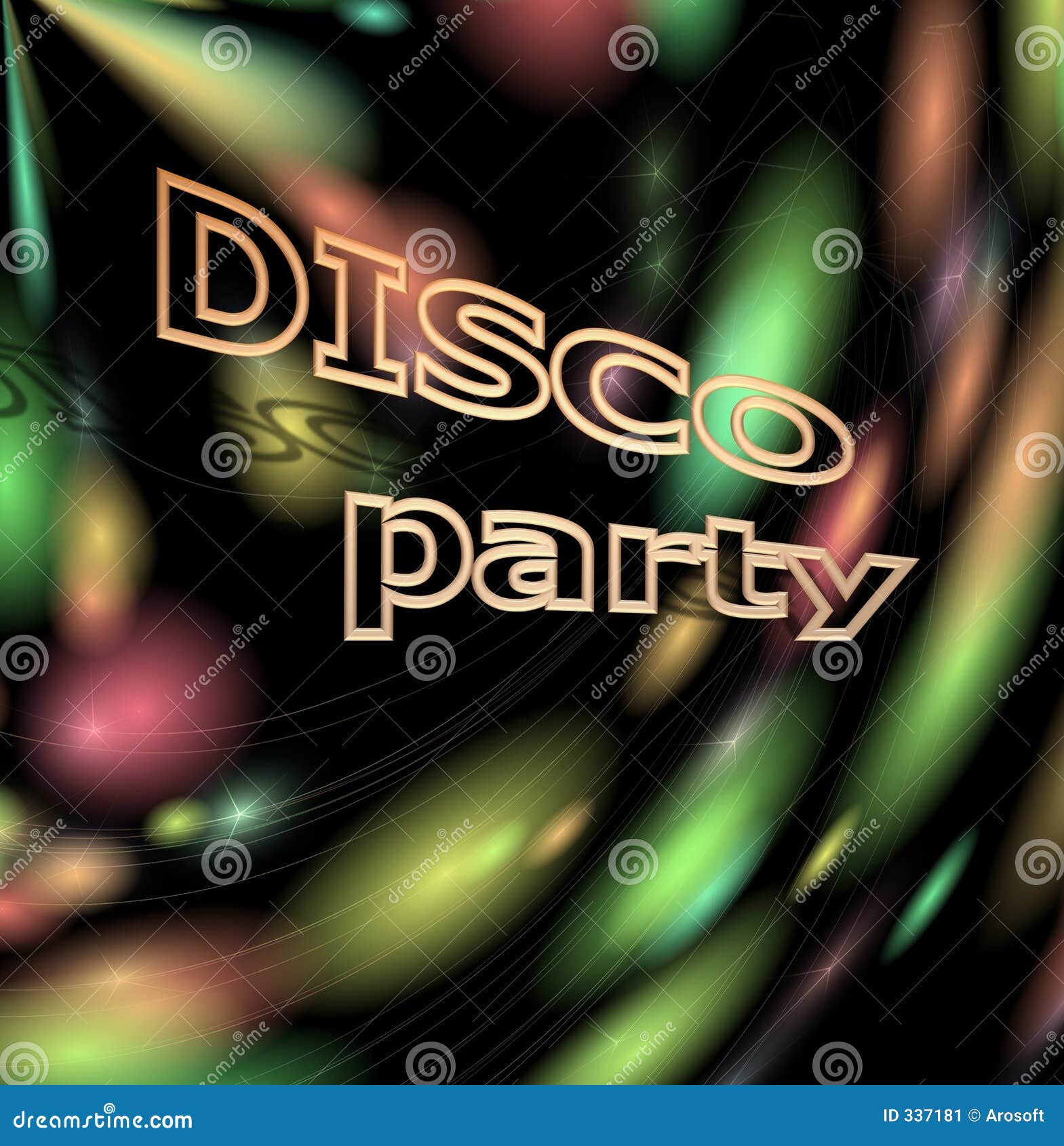 Disco Party Cover stock illustration. Illustration of colors - 337181