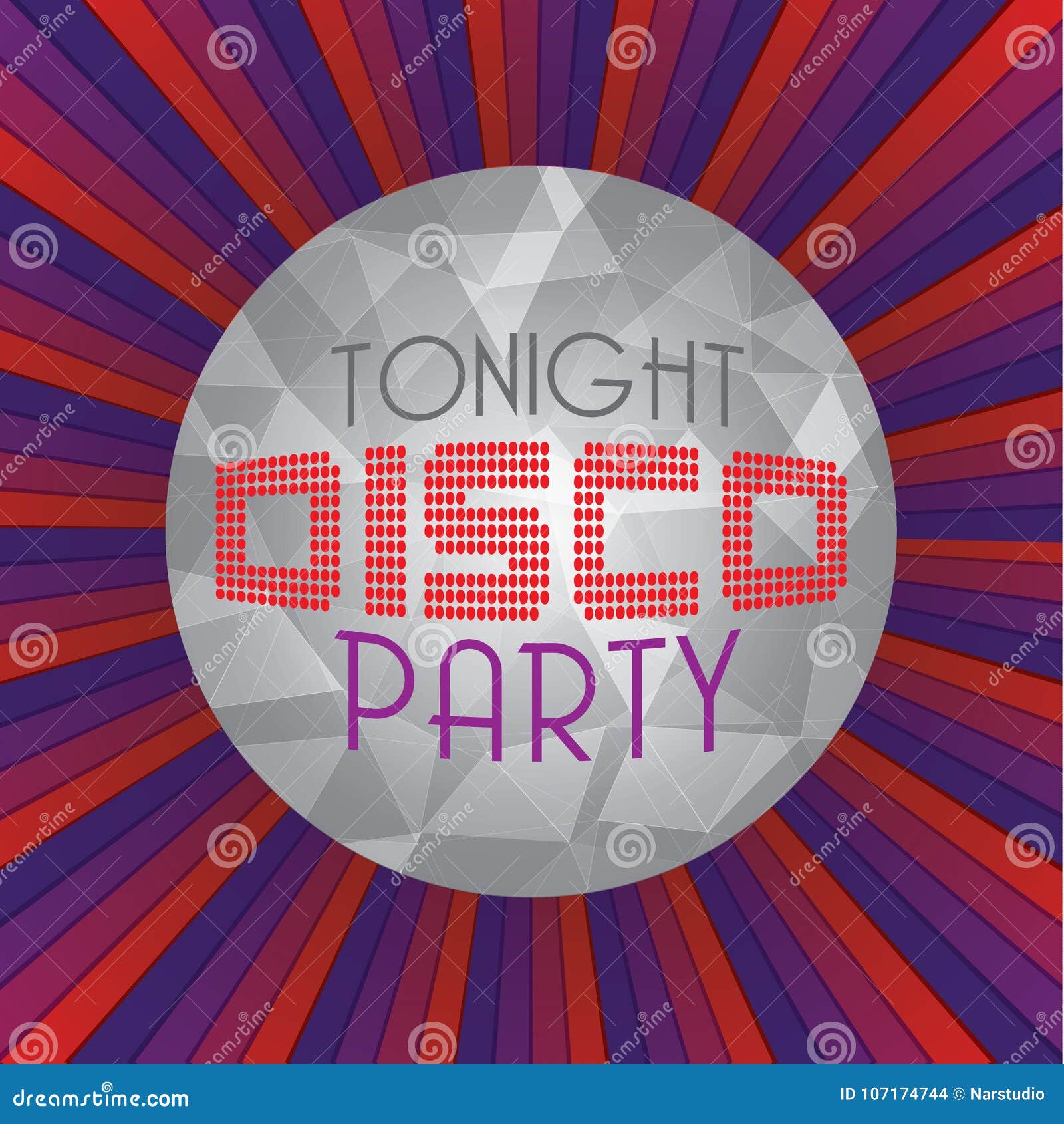 Disco Party Design Template. Stock Vector - Illustration of disco, gray ...