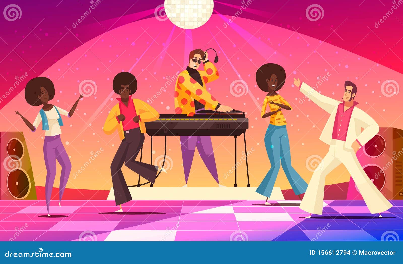 Disco Party Fun Background stock vector. Illustration of song - 156612794