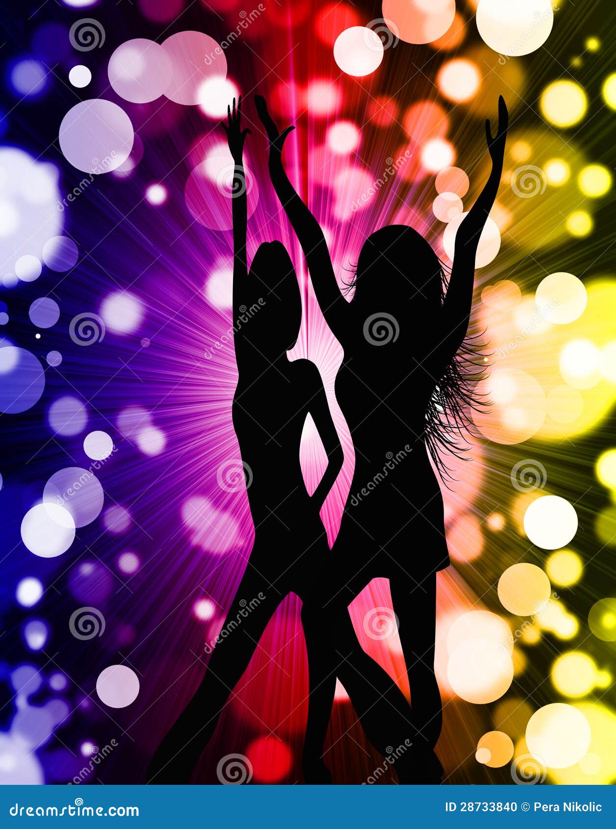 Disco party girl stock illustration. Illustration of celebration - 28733840