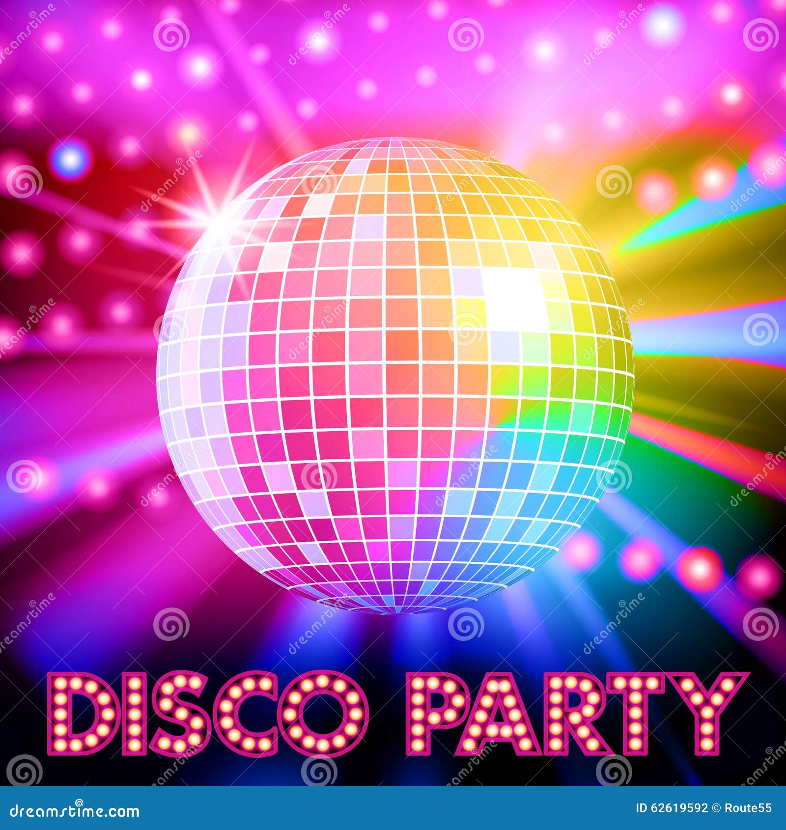Disco party stock vector. Illustration of decoration - 62619592
