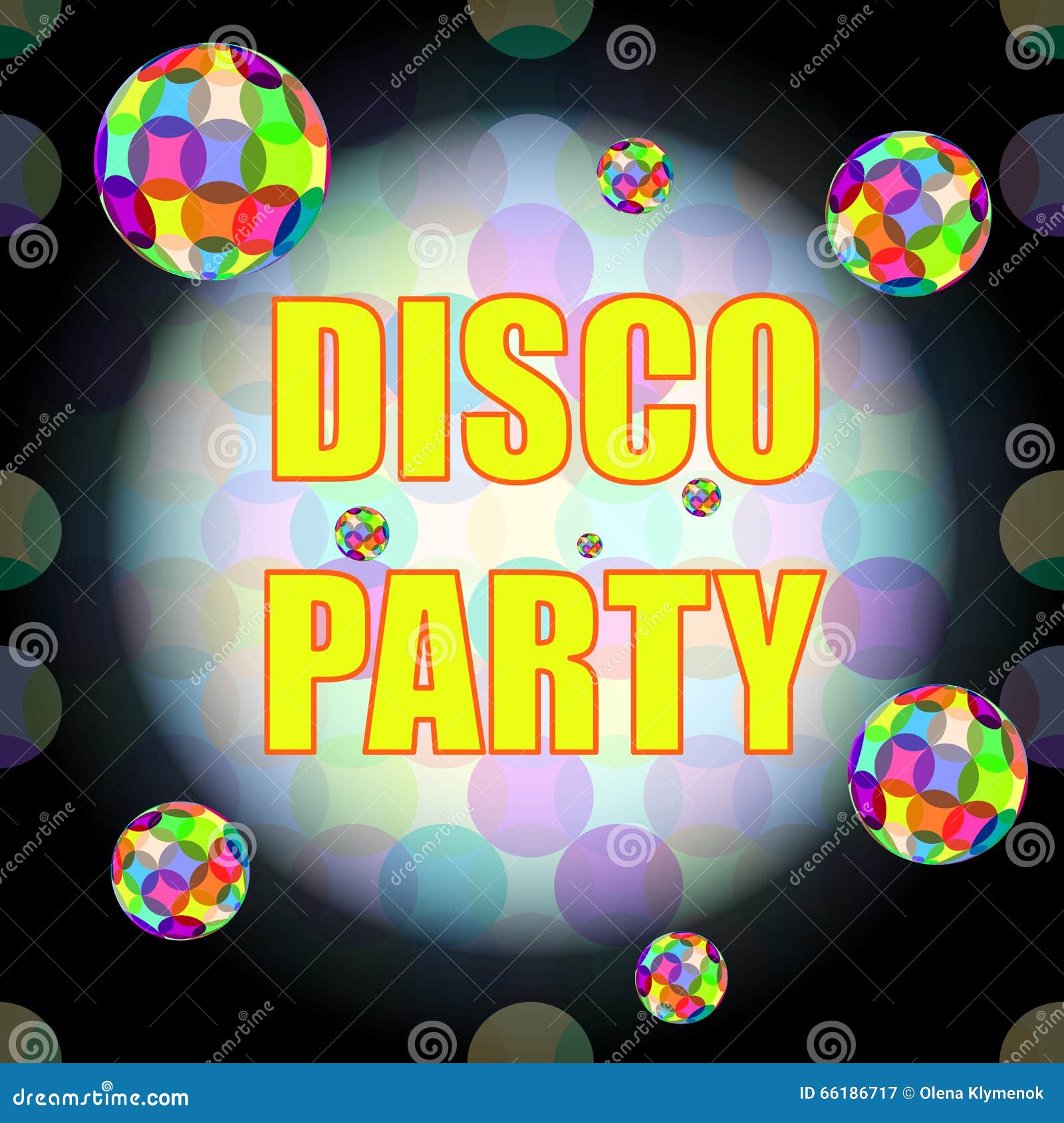 Disco party. stock vector. Illustration of graphic, disk - 66186717