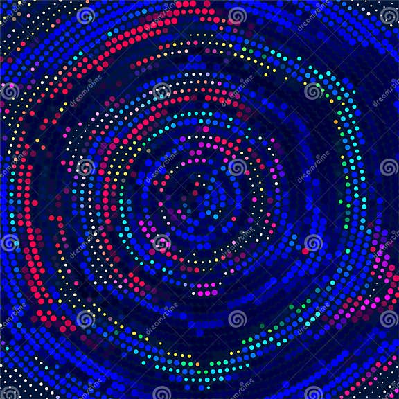 Disco Pattern with Colorful Dotted Circle. Vector Stock Vector ...