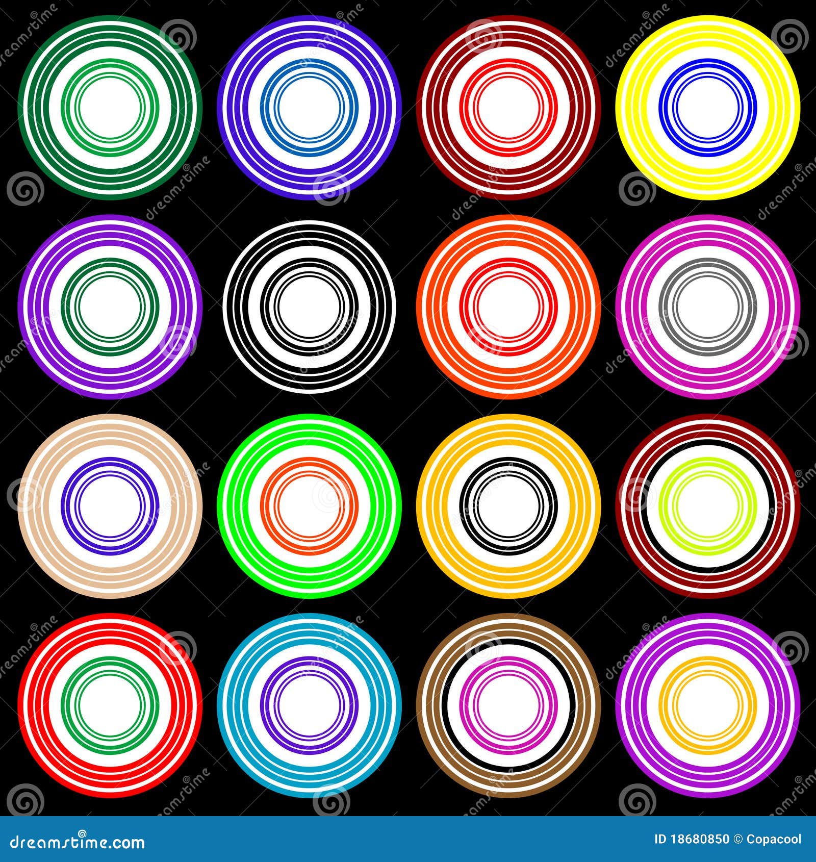 Disco Pattern Colorful Party Circles Stock Vector - Illustration of ...