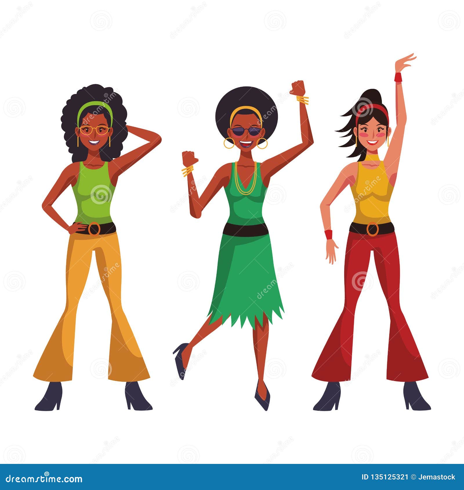 Disco people cartoon stock vector. Illustration of concert - 135125321