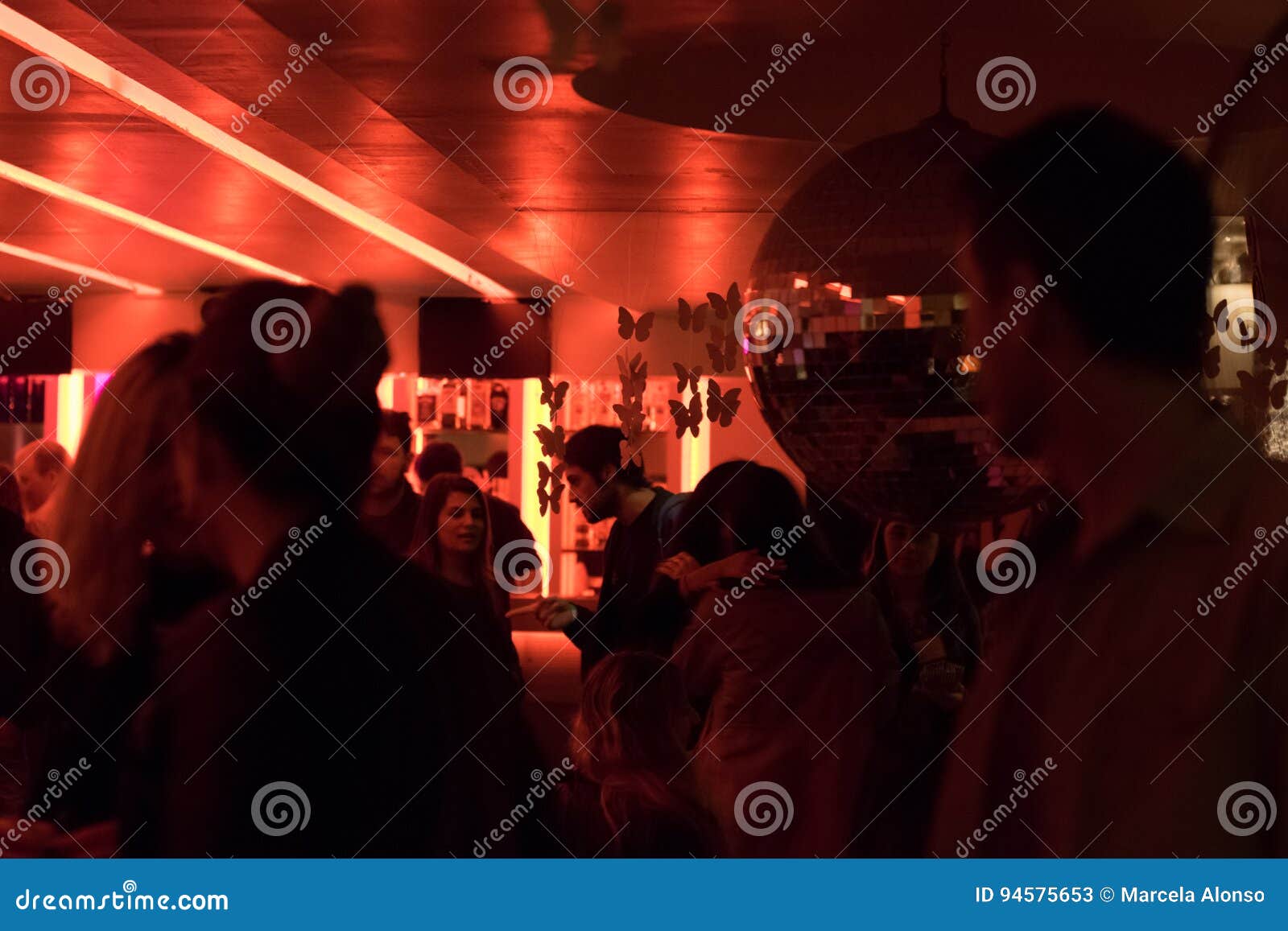 Disco People Under Red Light Editorial Stock Photo - Image of dance ...