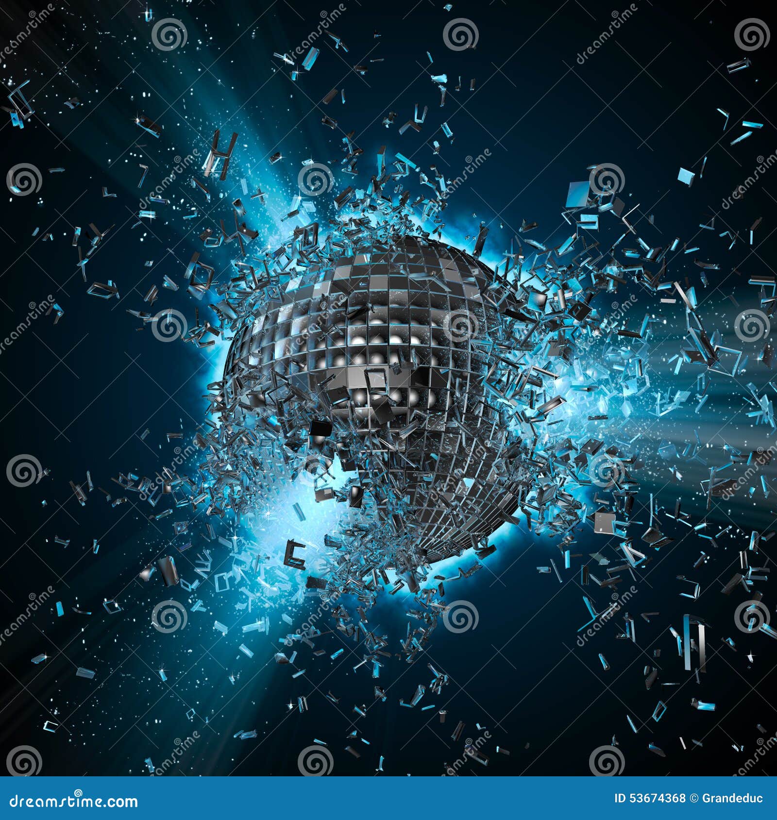 Disco planet explosion stock illustration. Illustration of melody ...