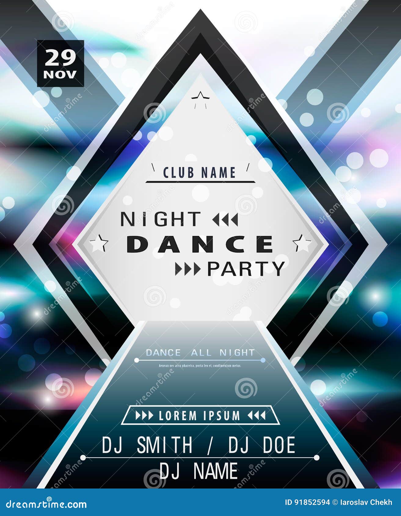 Disco poster template stock illustration. Illustration of brochure ...