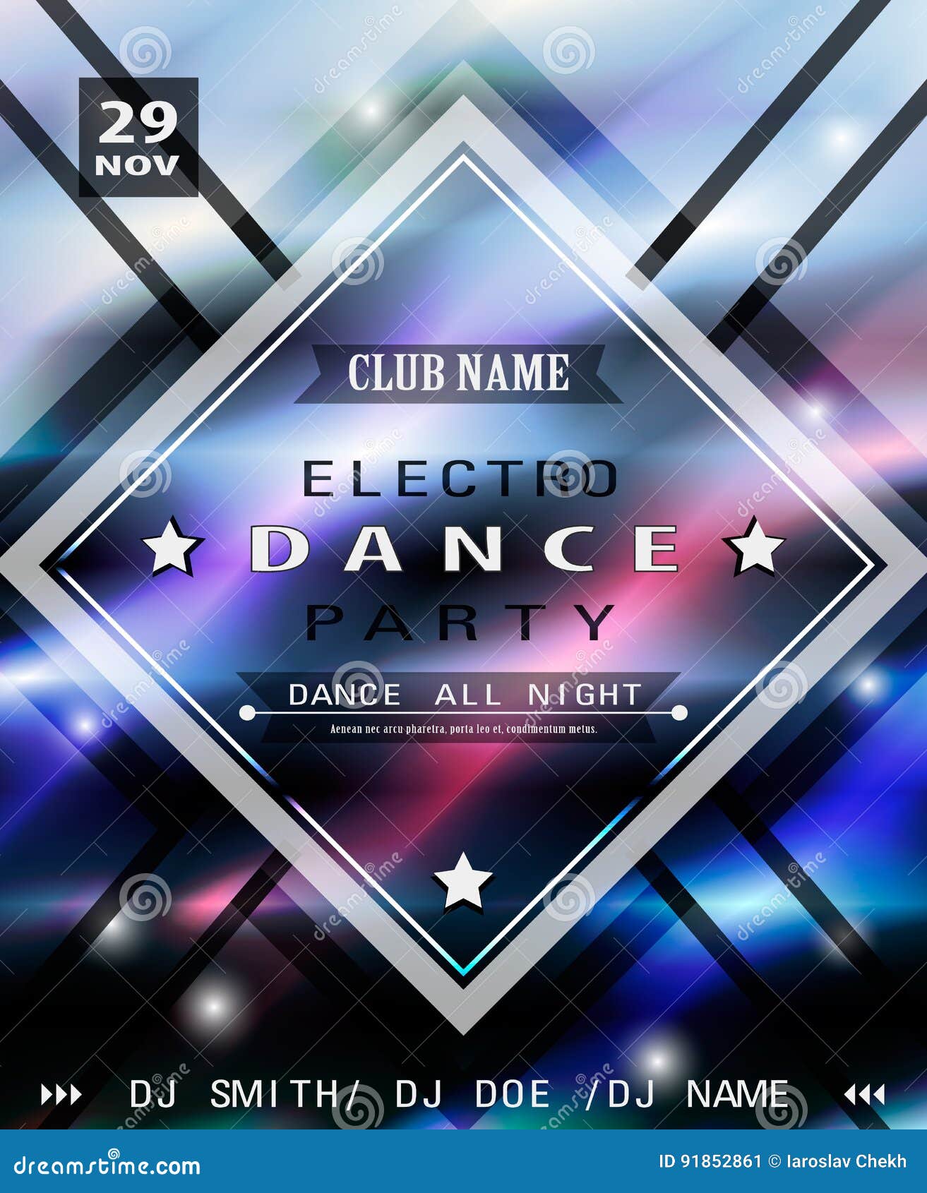 Disco poster template stock illustration. Illustration of fashion ...