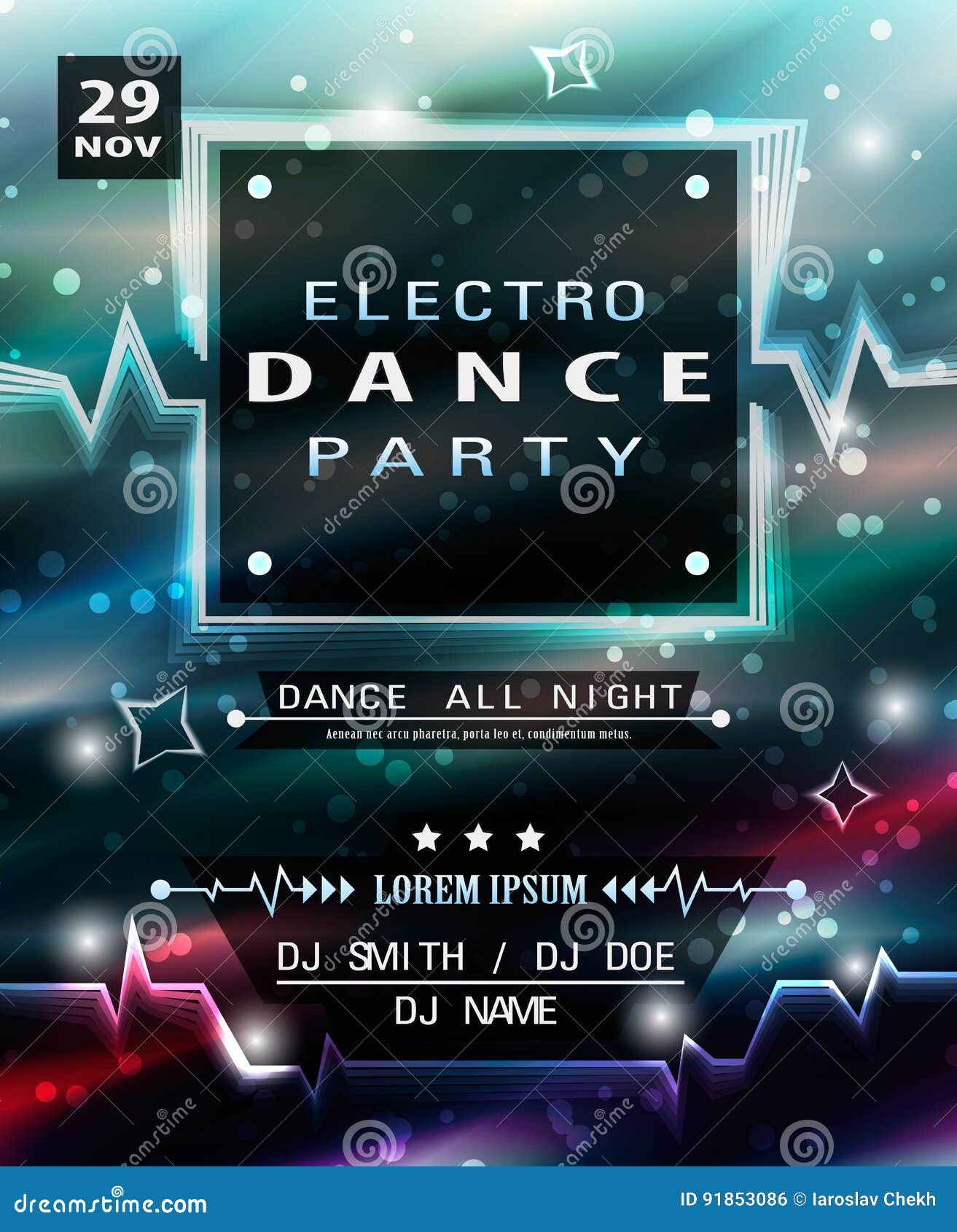 Disco poster template stock illustration. Illustration of invitation ...